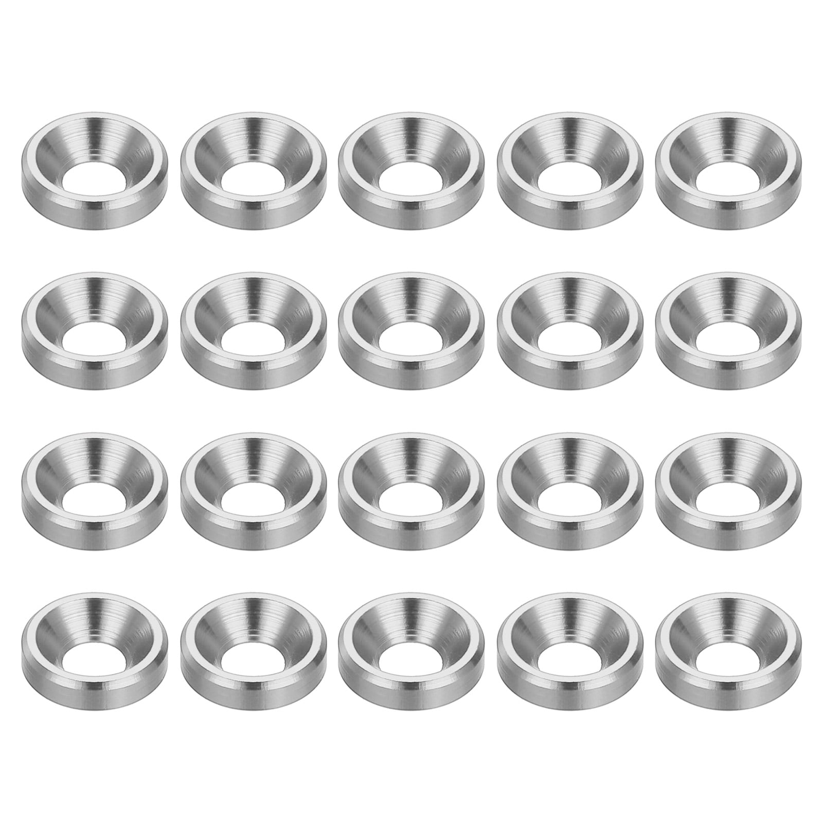 Uxcell M3 Countersunk Washers, 20 Pack Finish Washers Alloy Aluminum ...