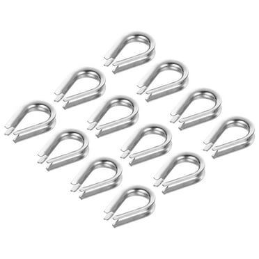 Uxcell 1/8" Wire Rope Kit, 24 Pack M3 Stainless Steel Thimbles & Clamps ...