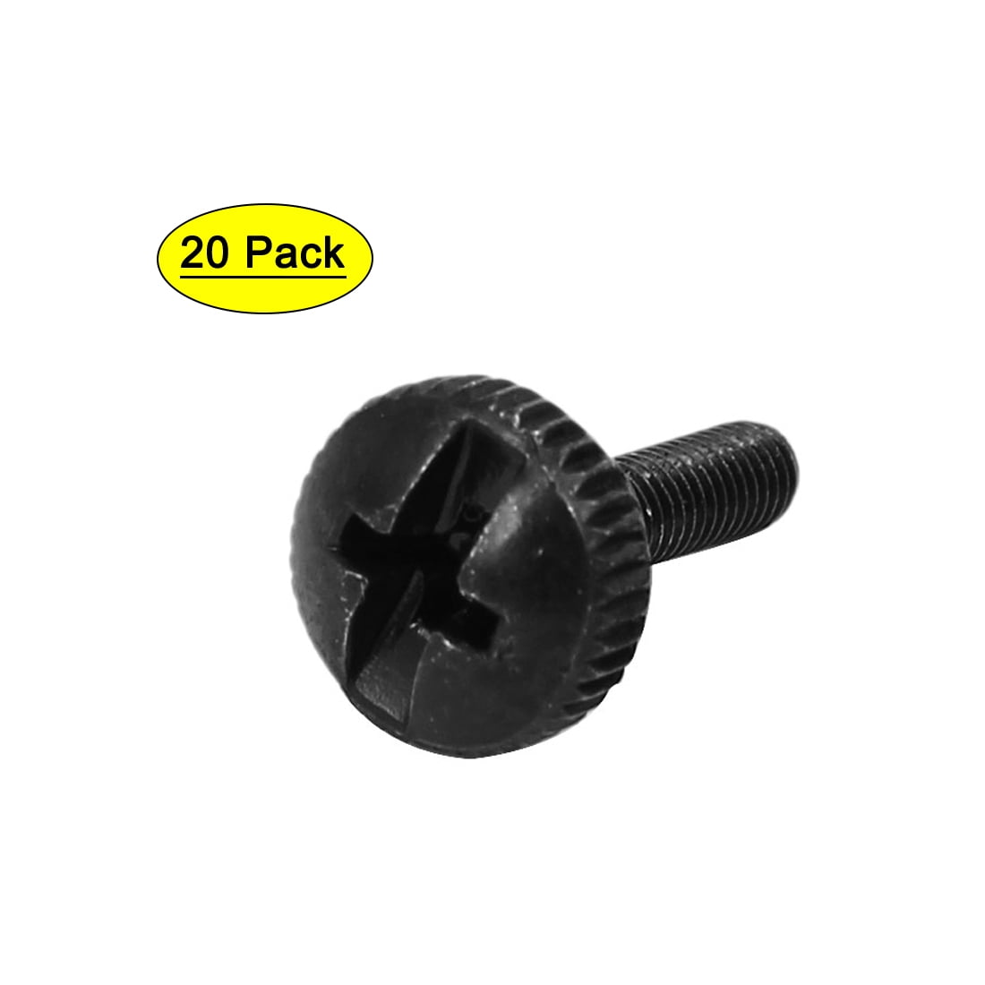 Uxcell M3 x 10mm Knurled Head Thumb Screw Metal Black for Computer PC ...