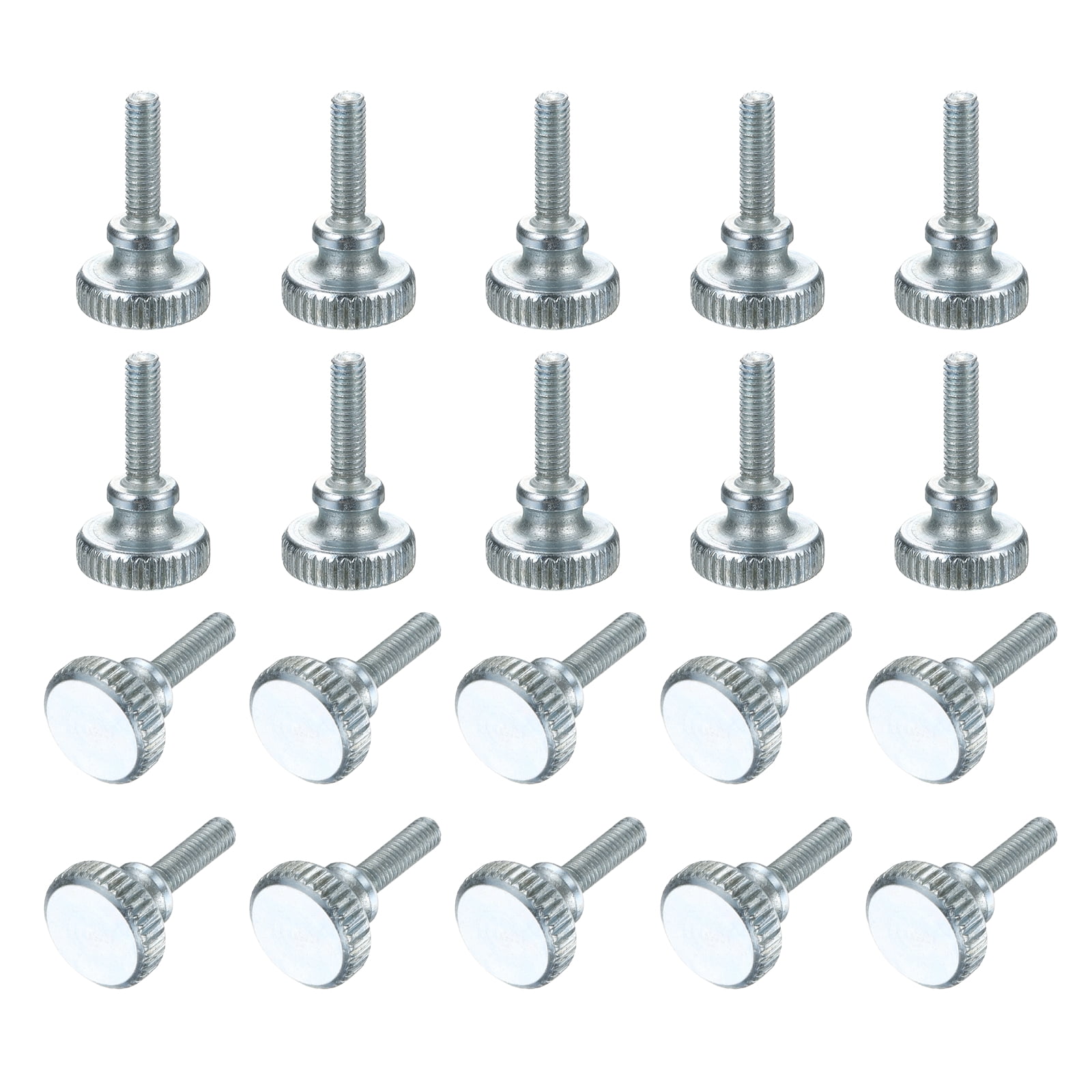 Uxcell M3 x 10mm Knurled Thumb Screws, 20Pcs Metric Knurled Head Bolts ...