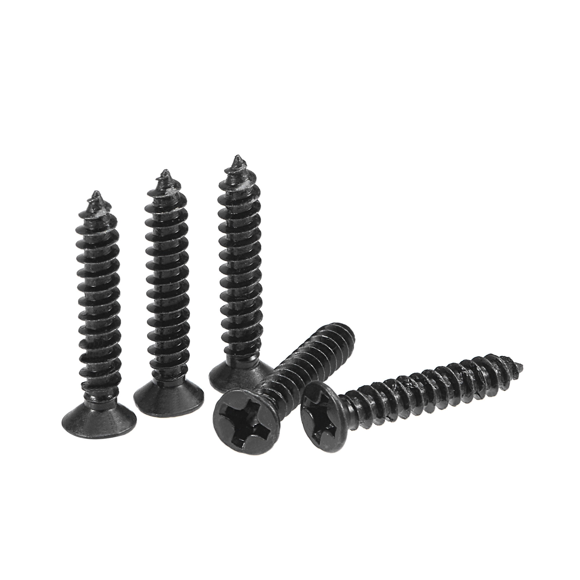 Uxcell M3 x 18mm Wood Screws Carbon Steel Black Oxide Black 200 Pack ...