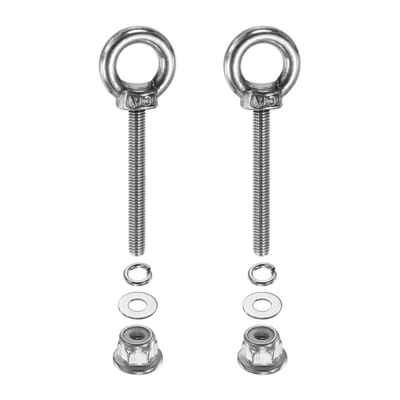 Uxcell M3 x 25mm Shoulder Eye Bolt, 2 Pcs 302 Stainless Steel Lifting ...