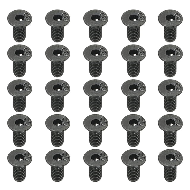 Uxcell M3 x 8 mm Flat Head Socket Cap Screws 100 Pack Medium Carbon ...