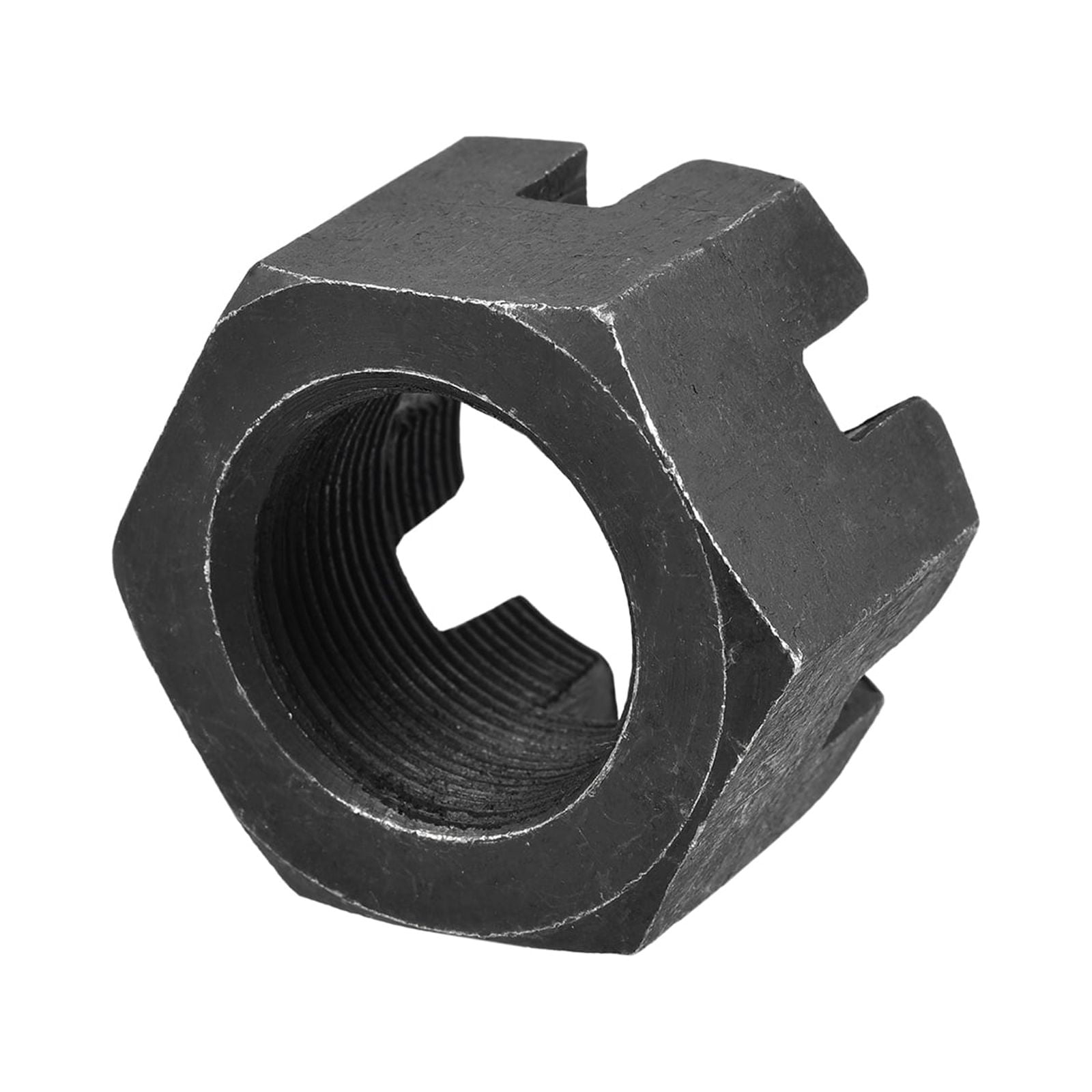 Uxcell M30x1.5mm Hexagon Slotted Nut, Grade 4.8 Carbon Steel Hex Castle ...