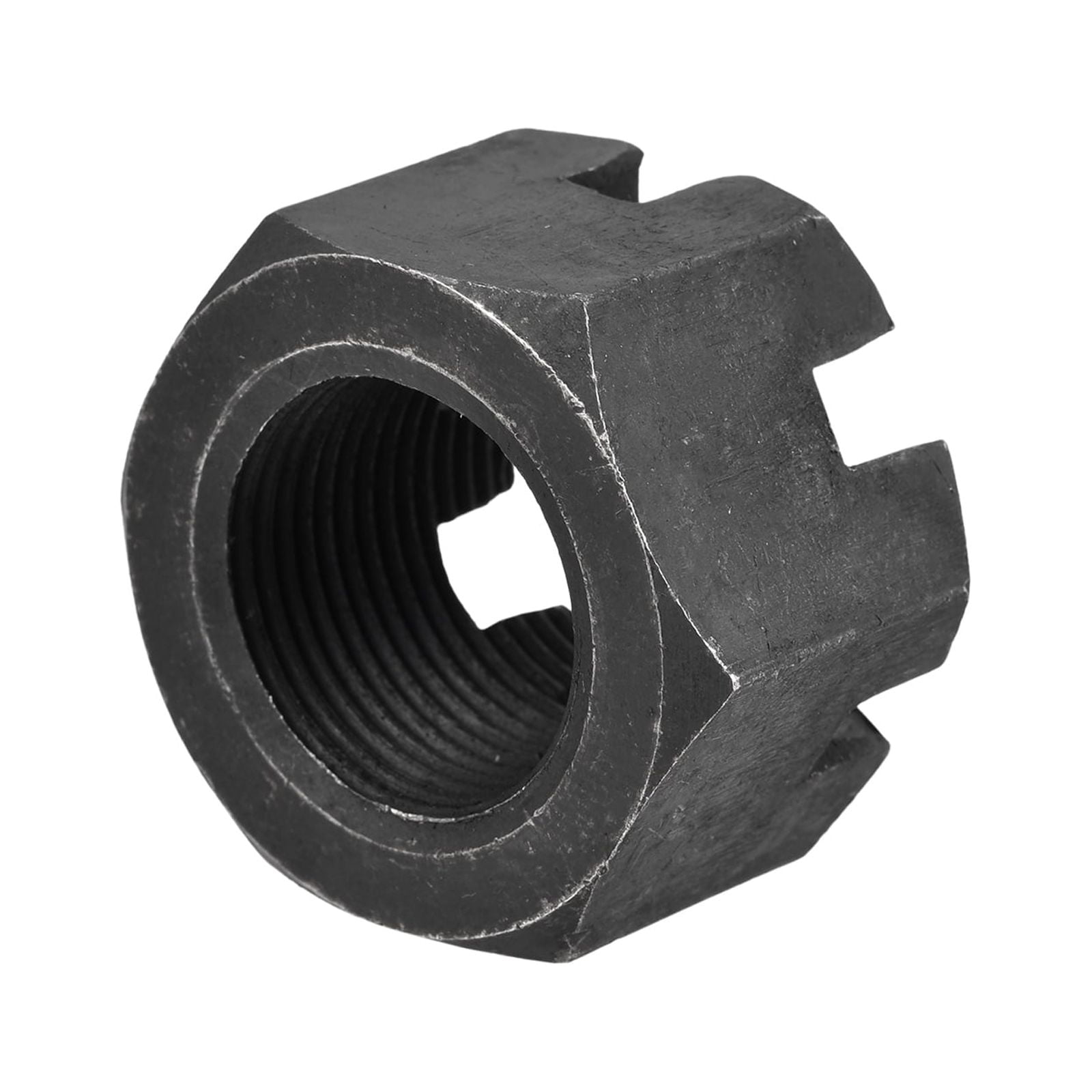 Uxcell M30x2mm Hexagon Slotted Nut, Grade 4.8 Carbon Steel Hex Castle ...