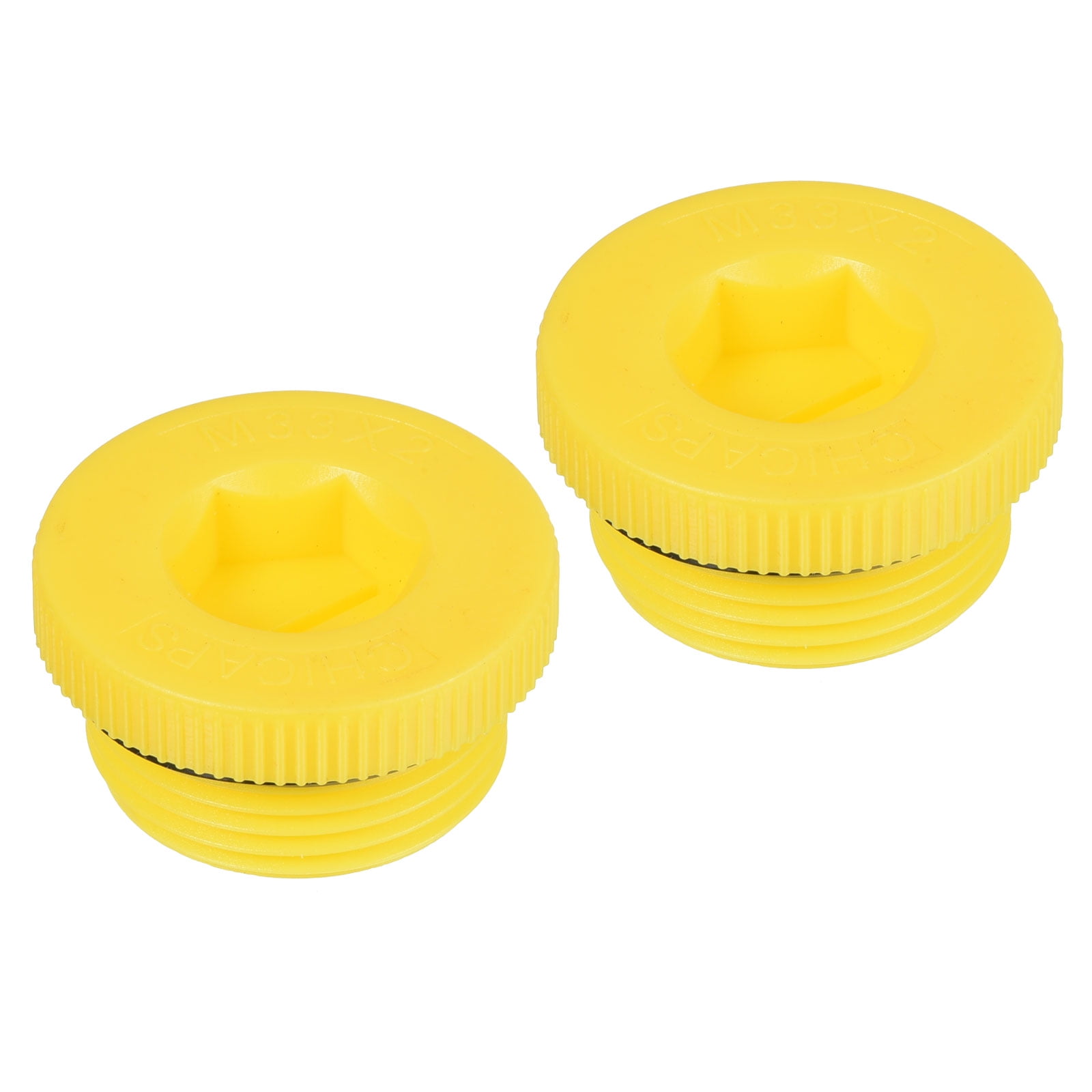 Uxcell M33x2 Hold Plugs Plastic Male Threaded Hex Socket End Cap ...