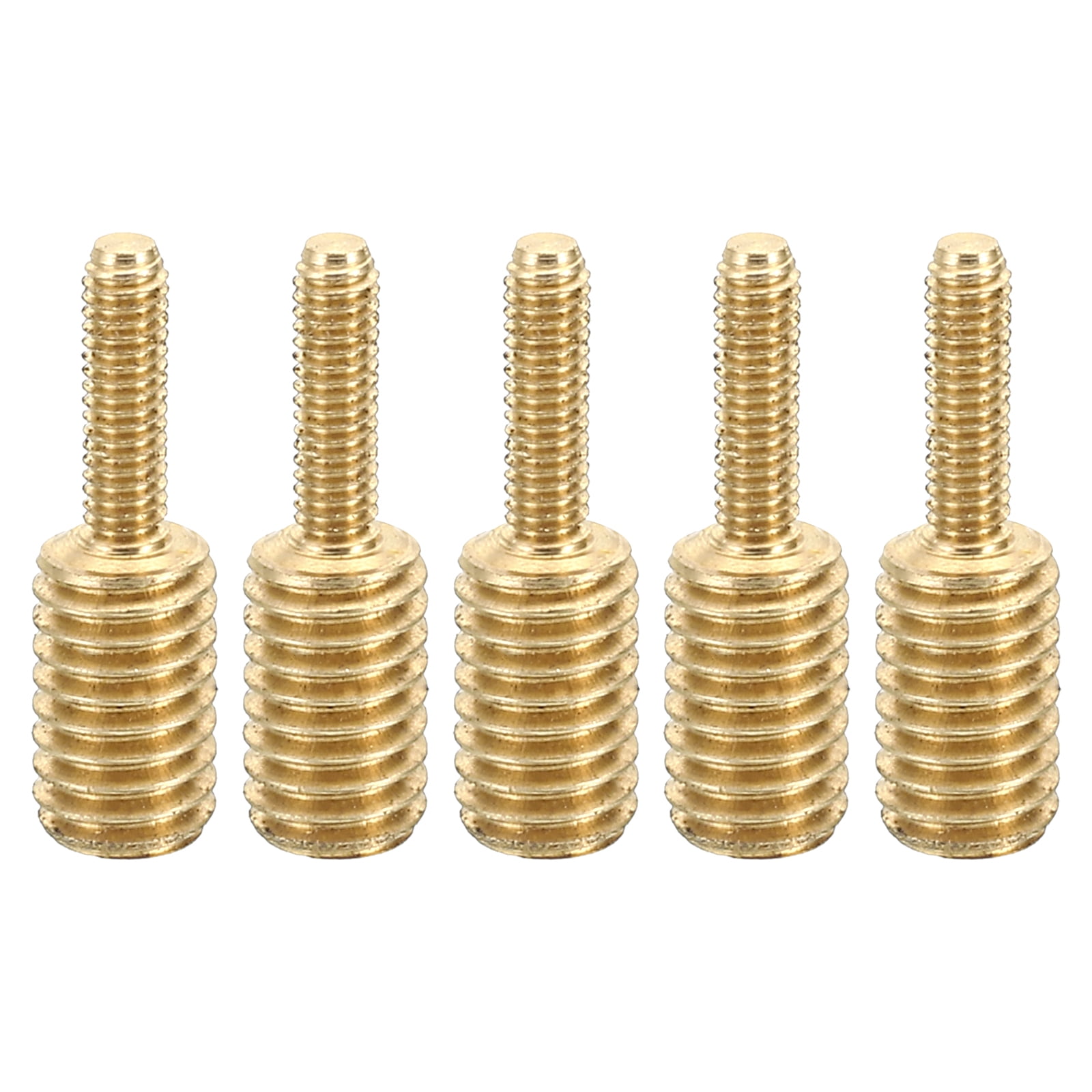 Uxcell M3x0.5 to M6x1 Double End Stud Screw Bolt, 5pcs Brass Rod Bolts ...