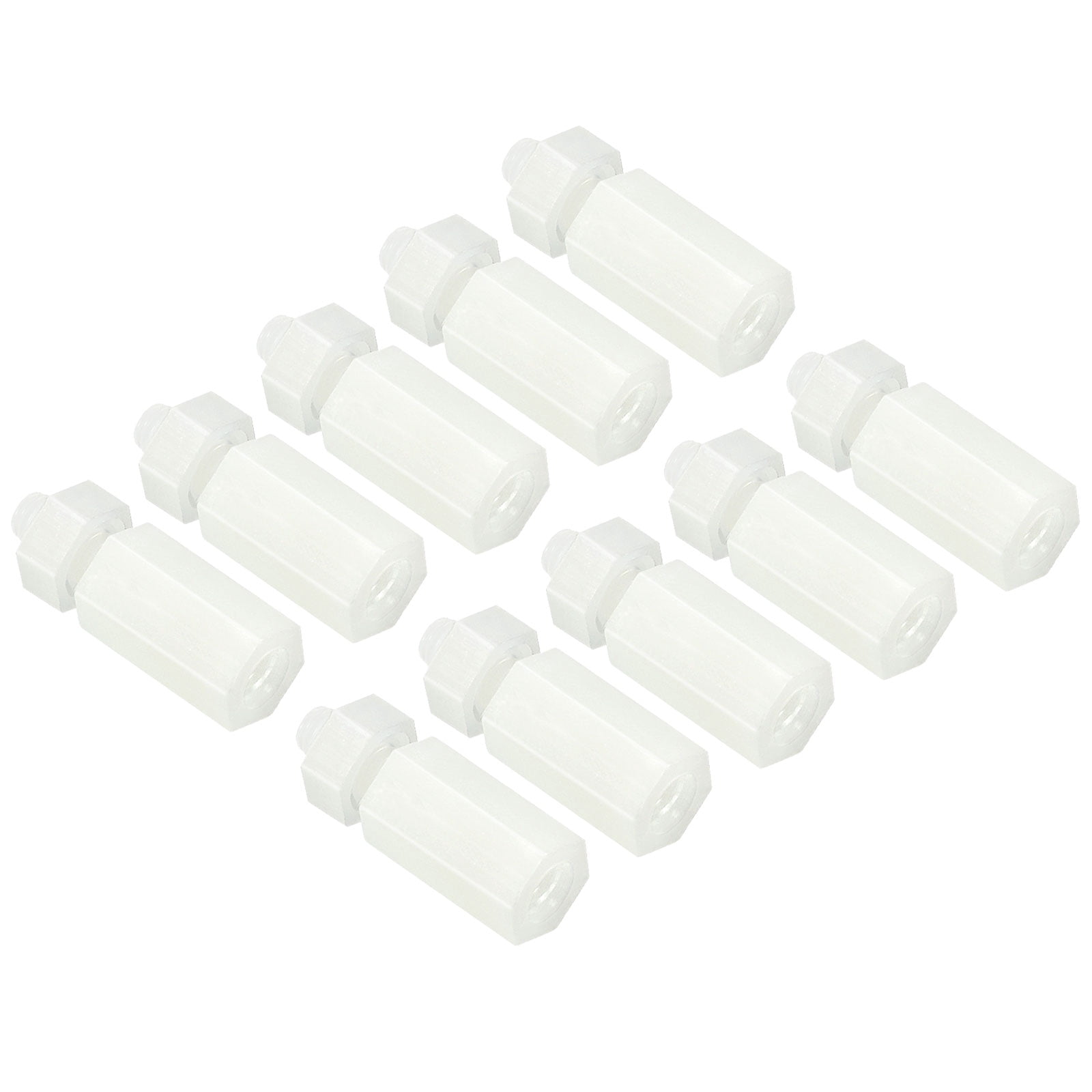 Uxcell M3x10+6mm Nylon Hex Spacer Standoffs PCB Standoff Screws Nuts ...