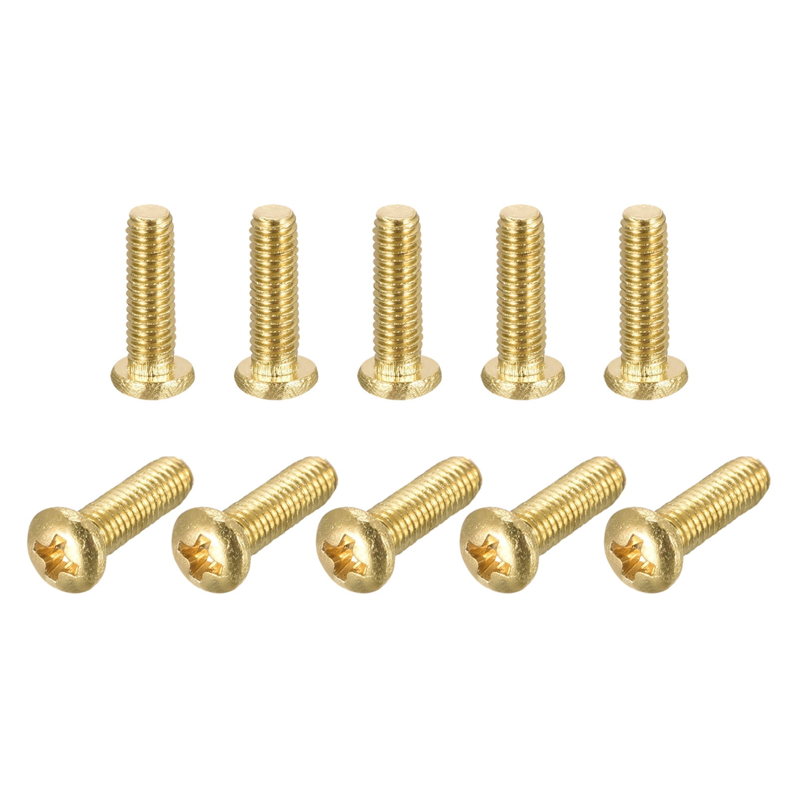 Uxcell M3x10mm Brass Machine Screws, Phillips Pan Head Fastener Bolts ...