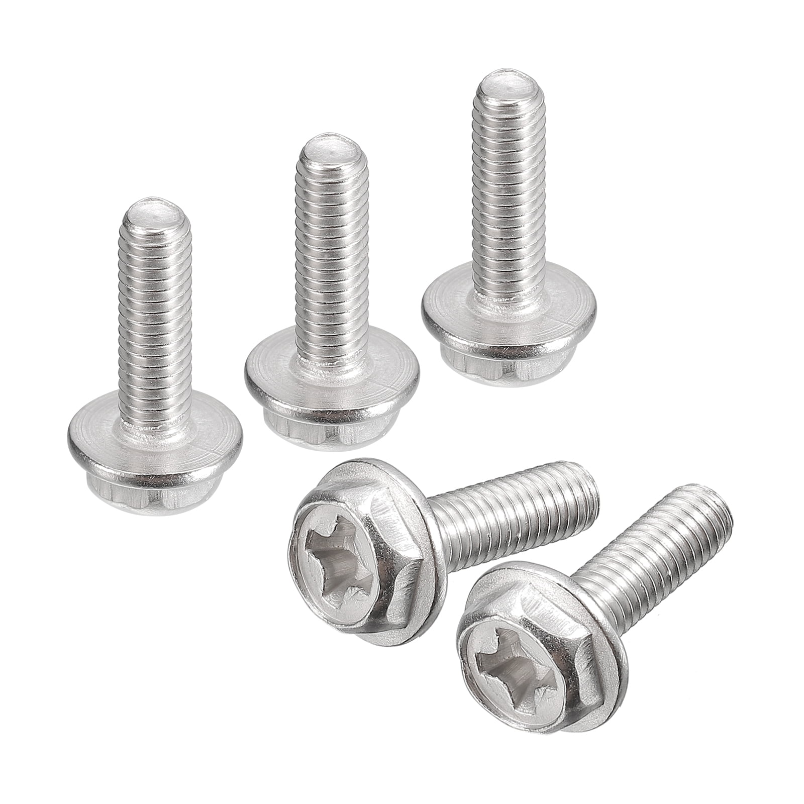 Uxcell M3x10mm Phillips Hex Head Flange Bolts, 10 Pack 304 Stainless ...