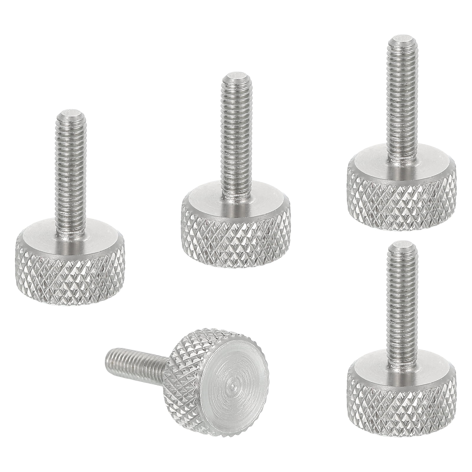 Uxcell M3x12mm Knurled Thumb Screws, 304 Stainless Steel Flat Head Thumb Screws Metric Diamond ...