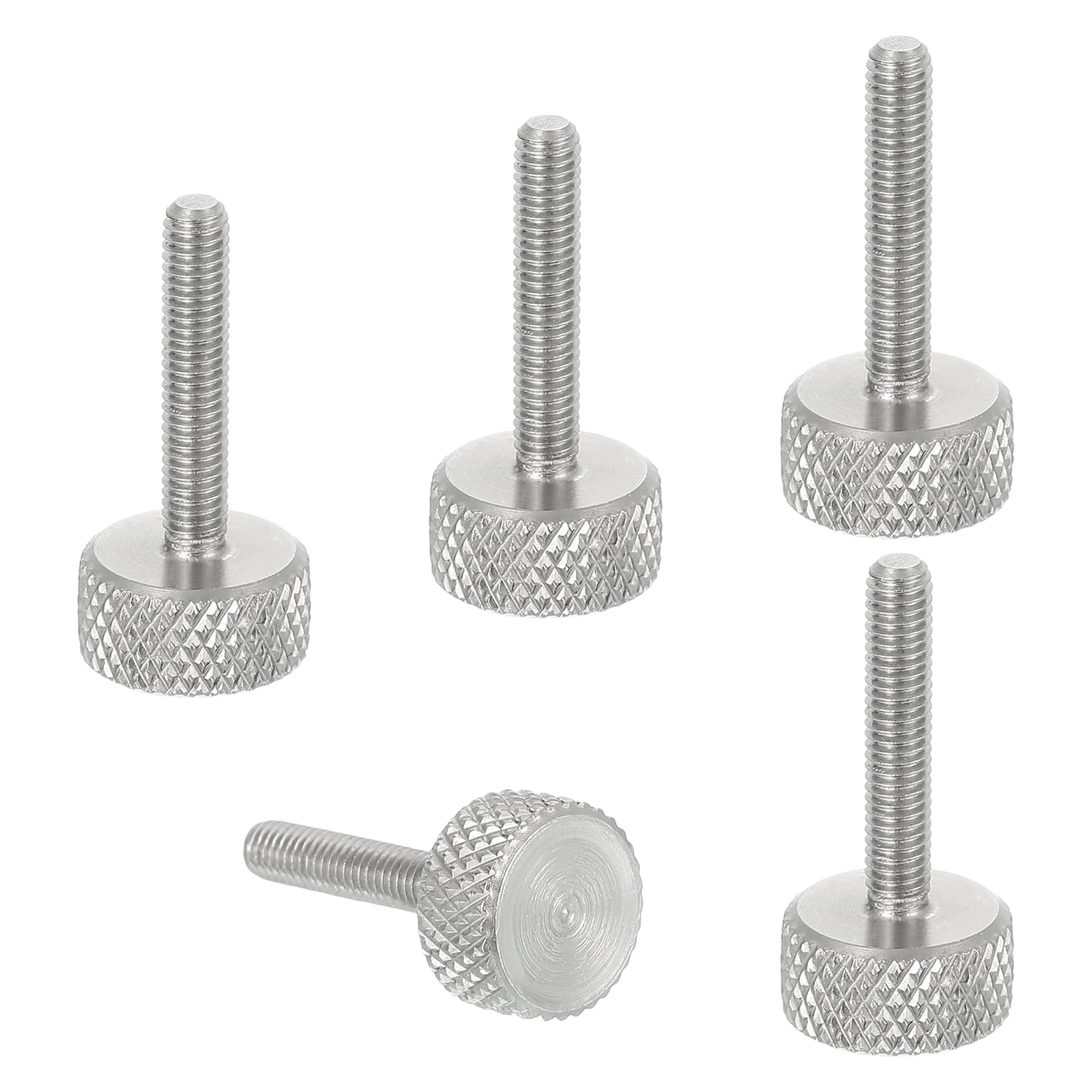Uxcell M3x16mm Knurled Thumb Screws, 304 Stainless Steel Flat Head Thumb Screws Metric Diamond ...