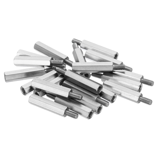 Uxcell M3x20mm+6mm Male-Female Hex Standoff Screws, Stainless Steel PCB ...