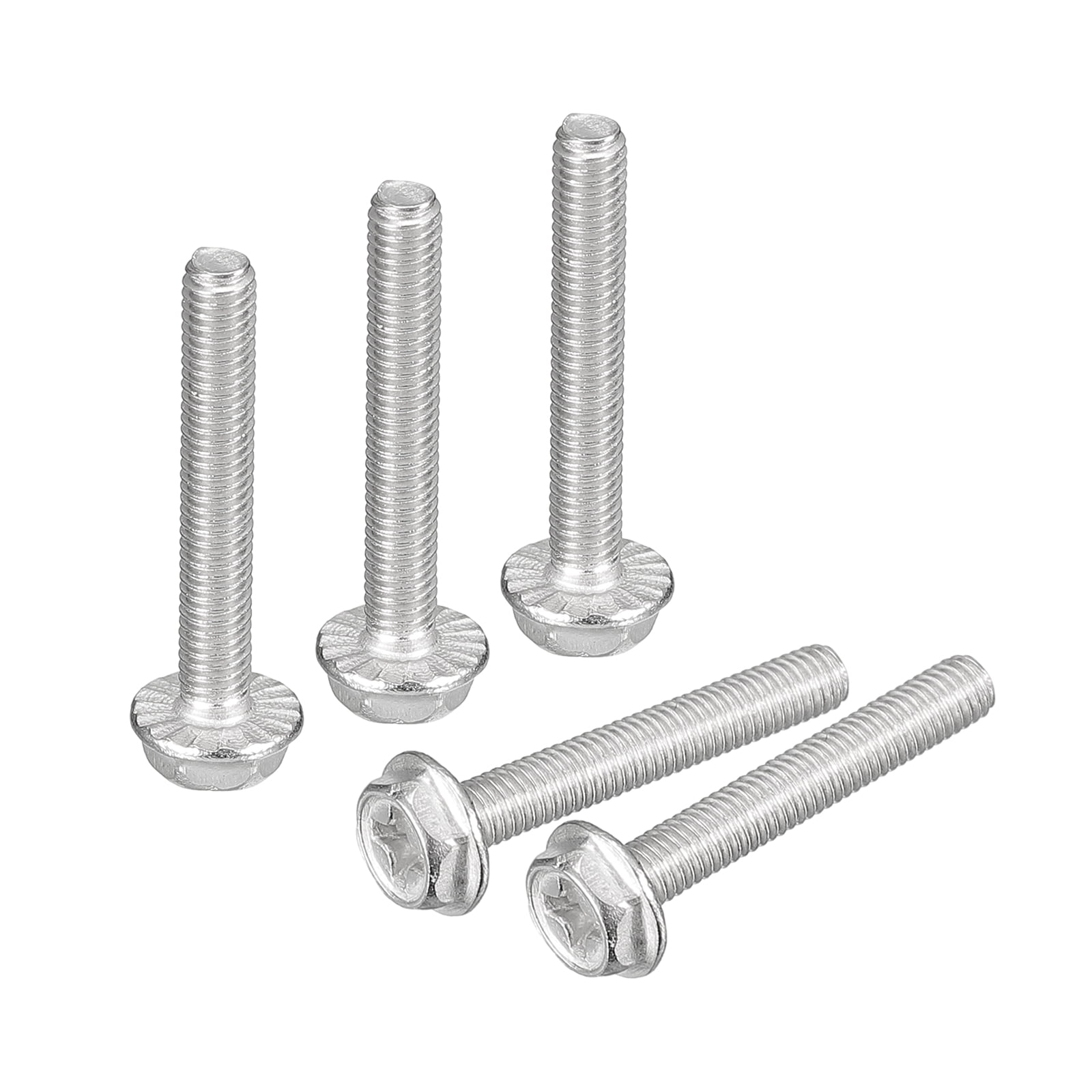 Uxcell M3x20mm Phillips Hex Head Flange Bolts, 10 Pack 304 Stainless ...