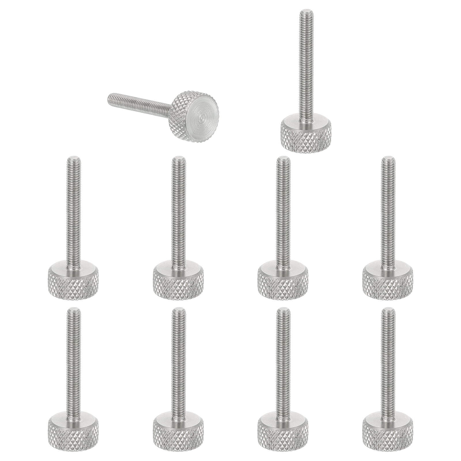 Uxcell M3x25mm Knurled Thumb Screws, 304 Stainless Steel Flat Head Thumb Screws Metric Diamond ...