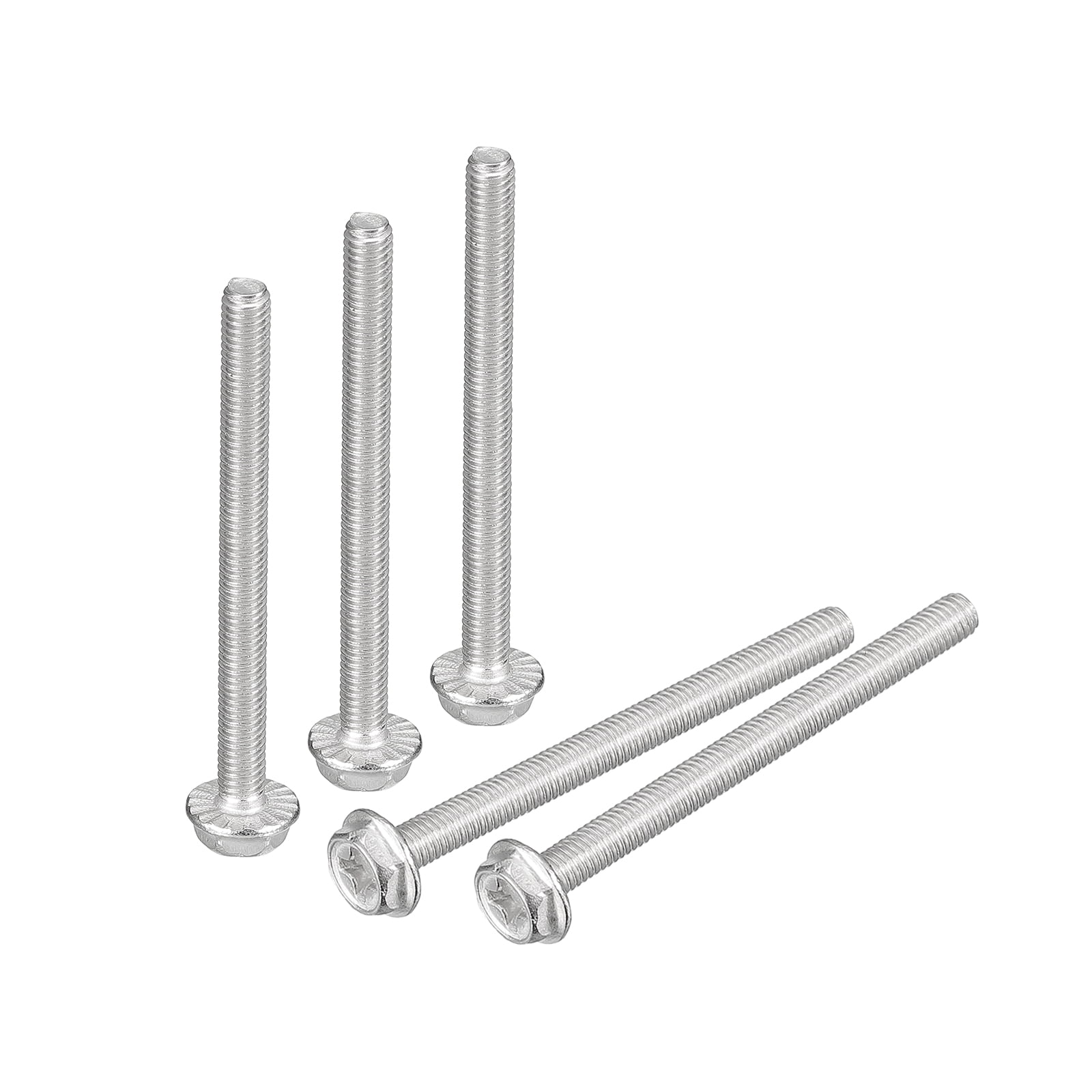 Uxcell M3x35mm Phillips Hex Head Flange Bolts, 30 Pack 304 Stainless ...