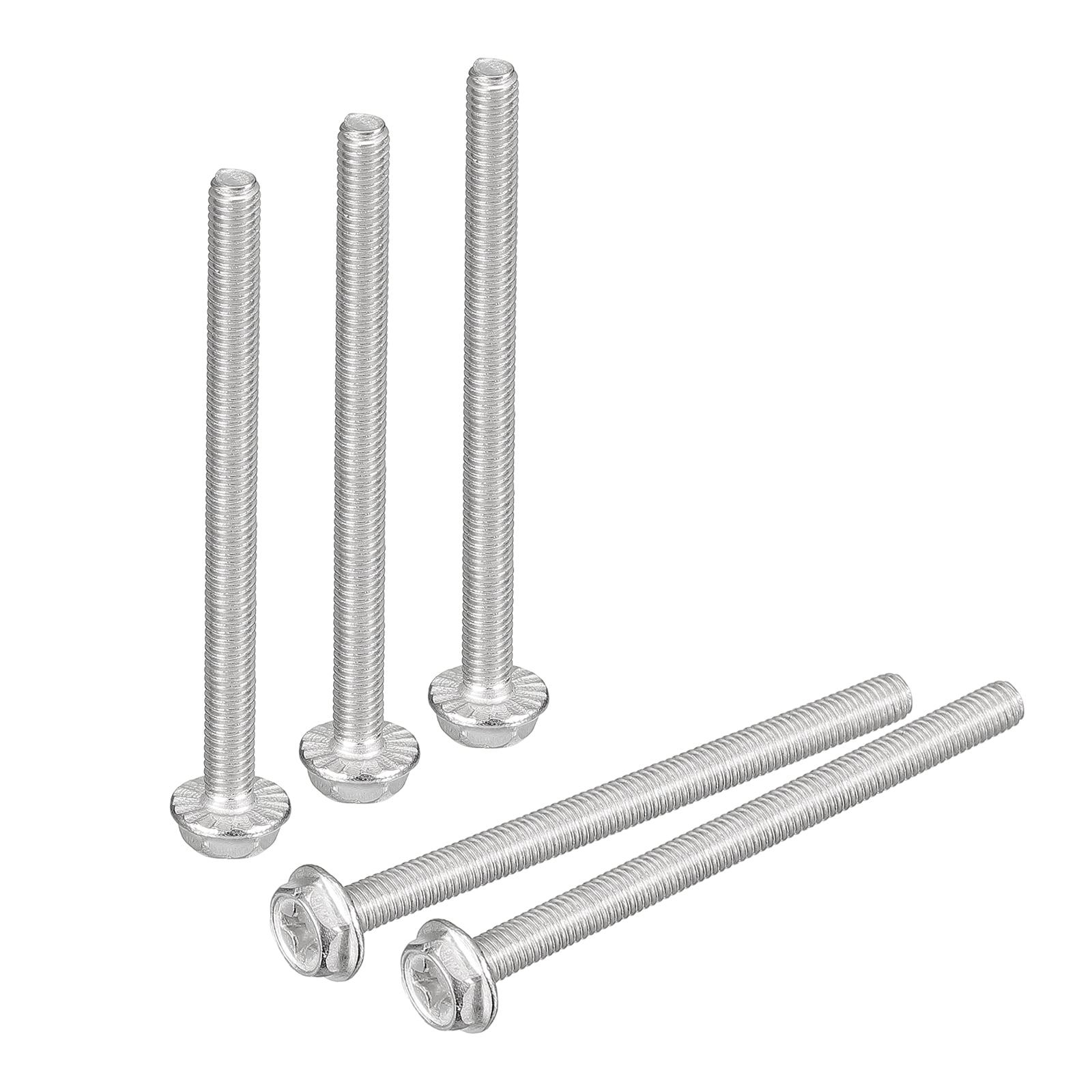 Uxcell M3x40mm Phillips Hex Head Flange Bolts, 10 Pack 304 Stainless ...
