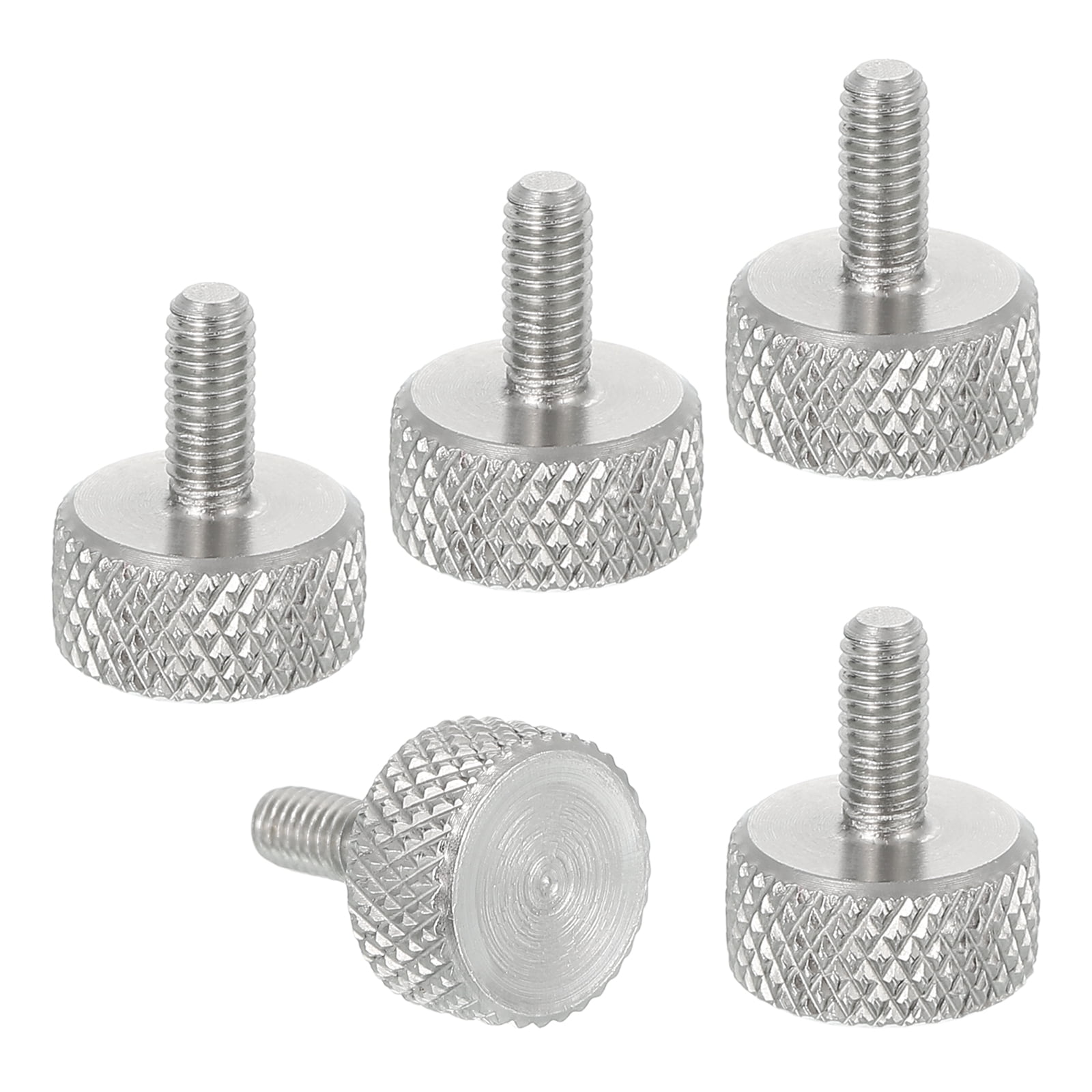 Uxcell M3x6mm Knurled Thumb Screws, 304 Stainless Steel Flat Head Thumb Screws Metric Diamond ...