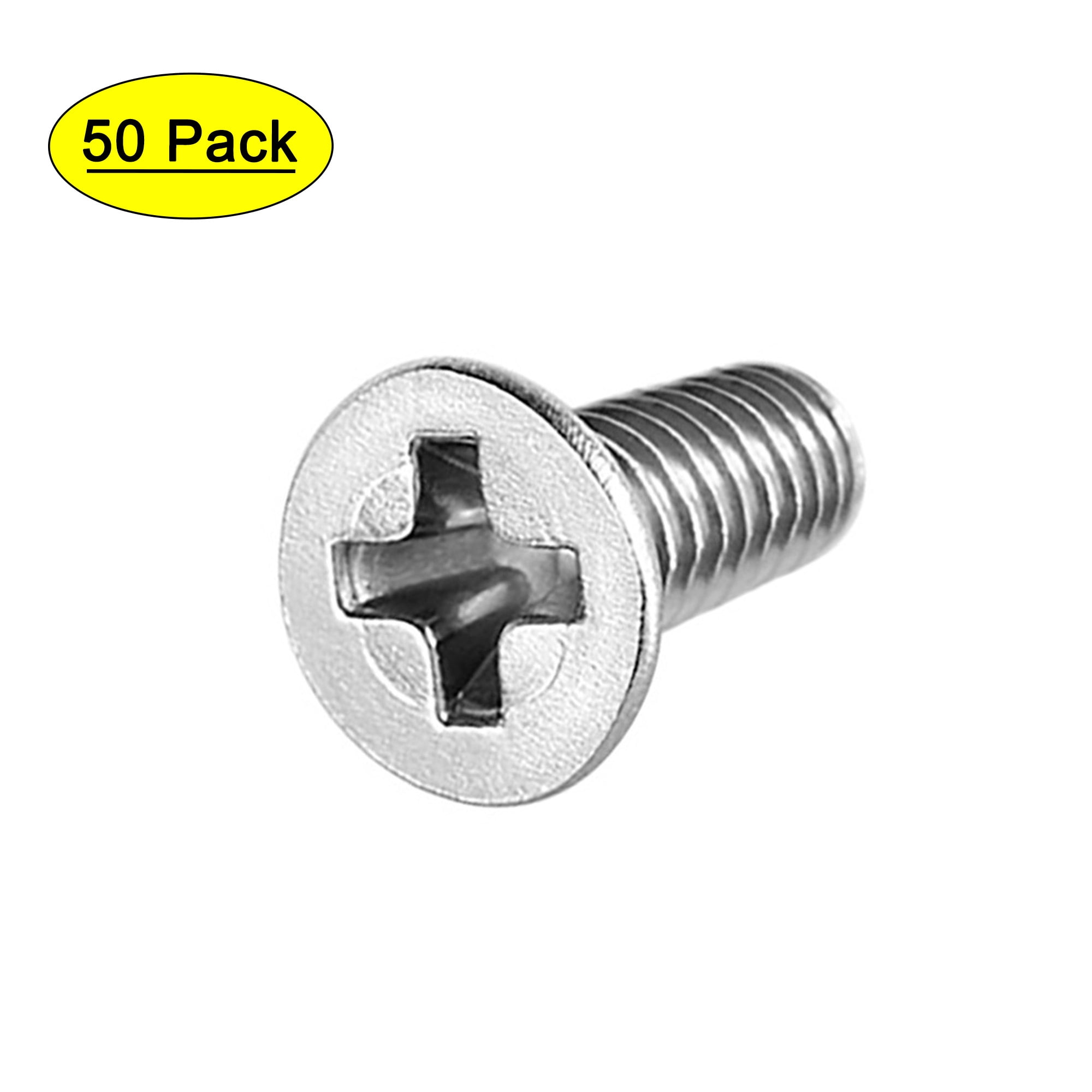 Uxcell M3x8mm Flat Head Machine Screws, Phillips Cross Screw, 304 ...