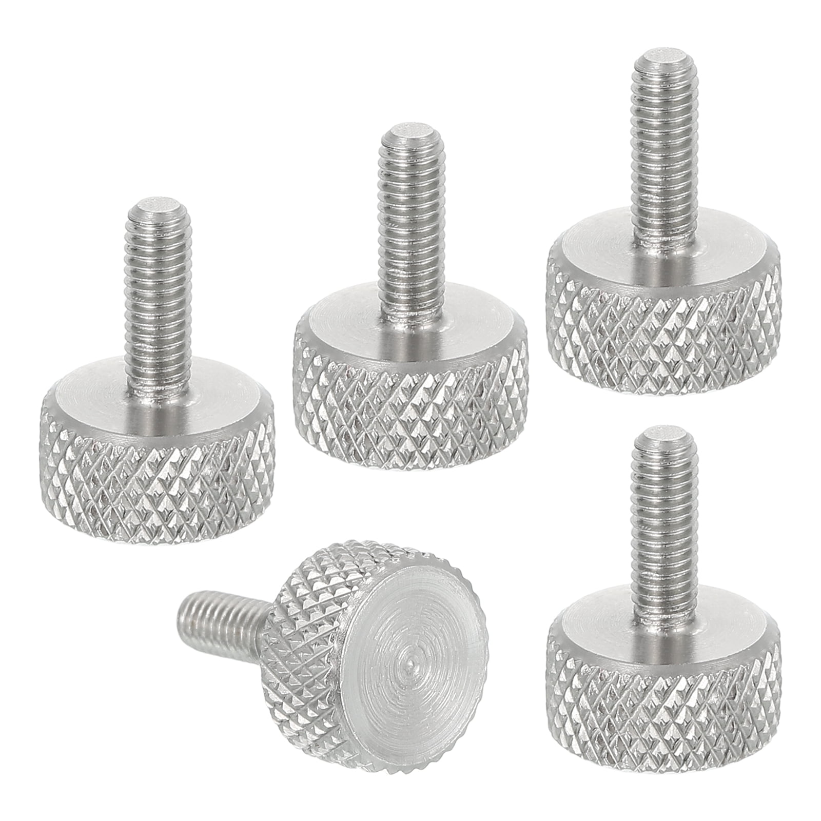 Uxcell M3x8mm Knurled Thumb Screws, 304 Stainless Steel Flat Head Thumb Screws Metric Diamond ...