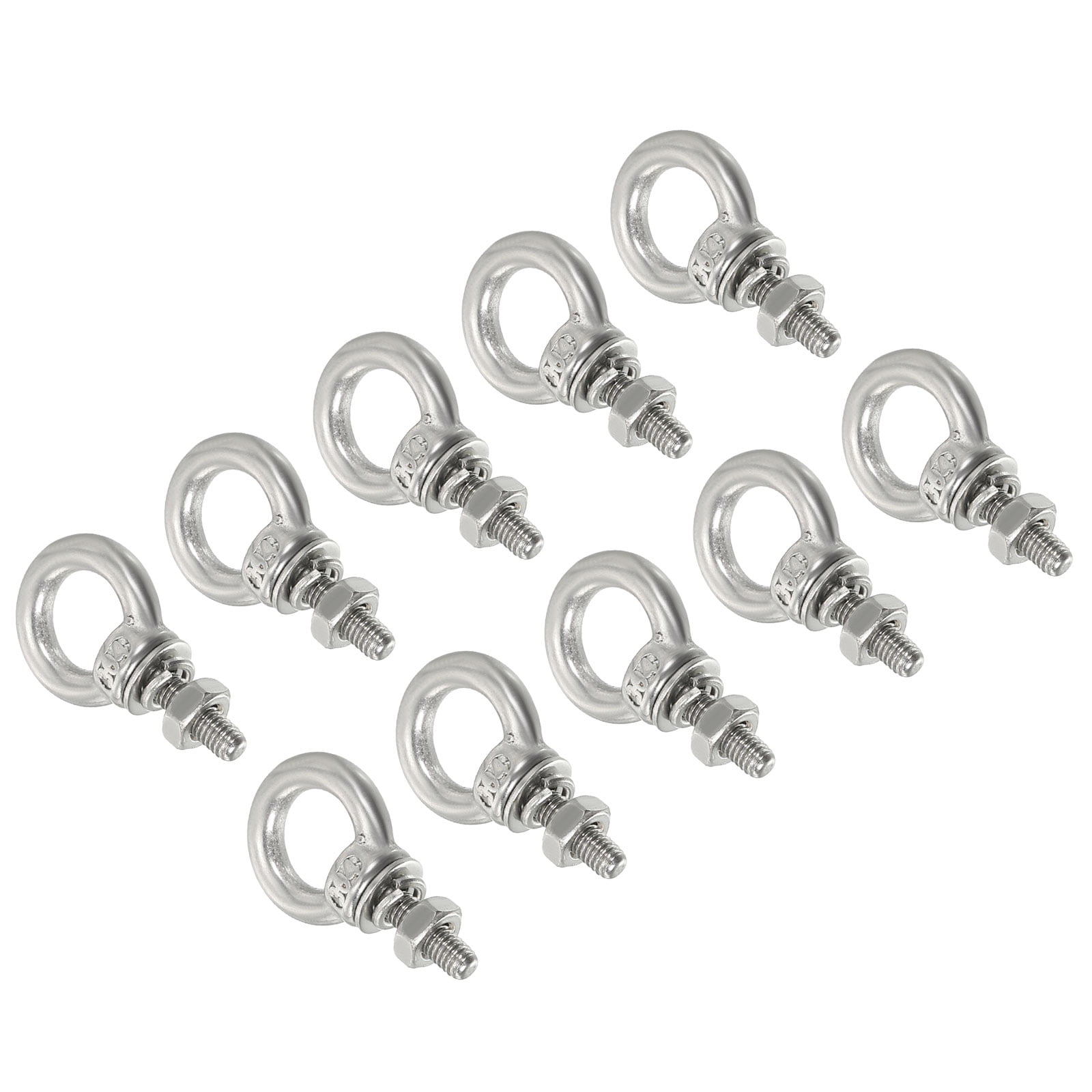 Uxcell M3x9 1/8"x7/20" Stainless Steel Eye Bolts Threaded Screw Eyebolt ...