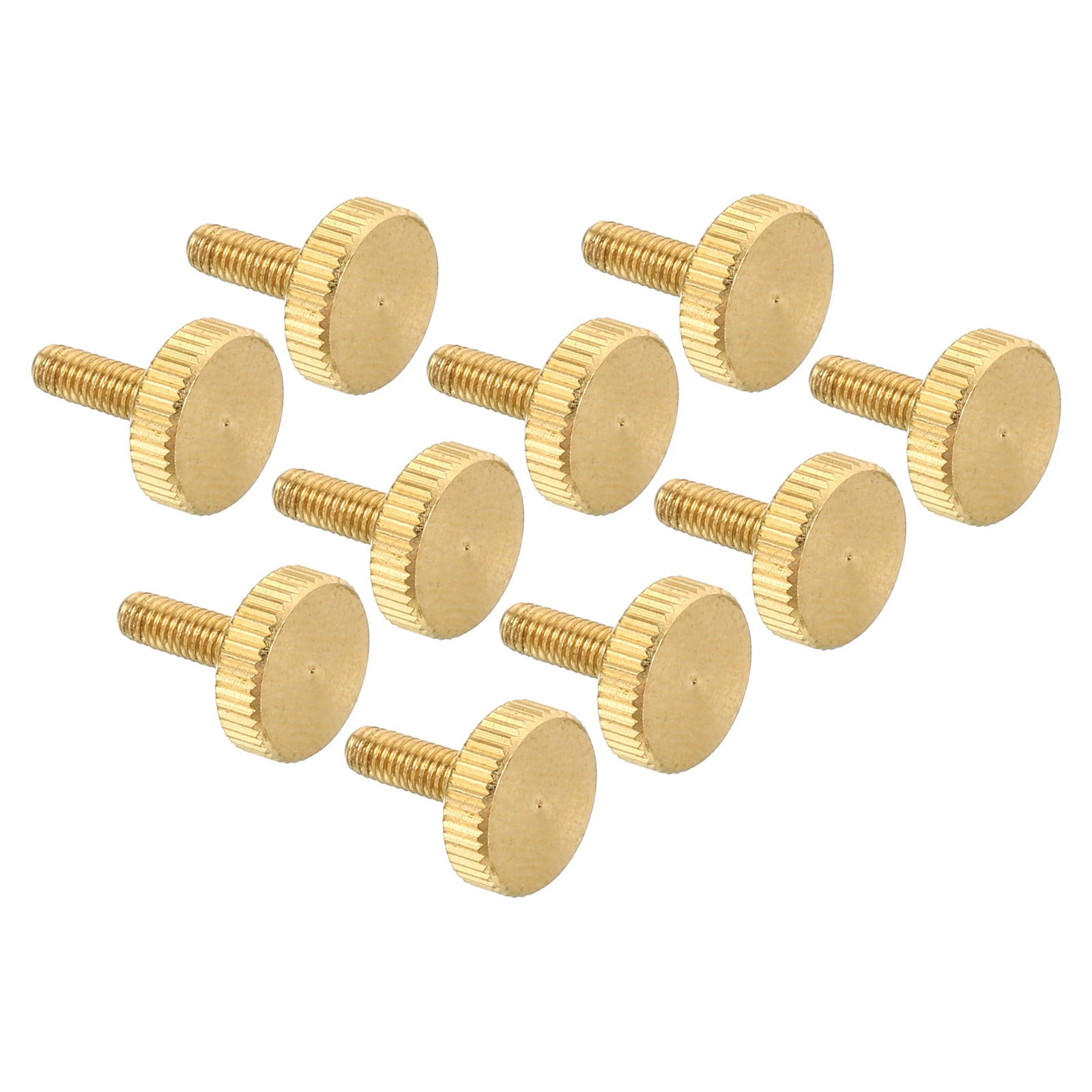 Uxcell M3x9mm Knurled Thumb Screws Flat Brass Bolts Grip Knobs ...