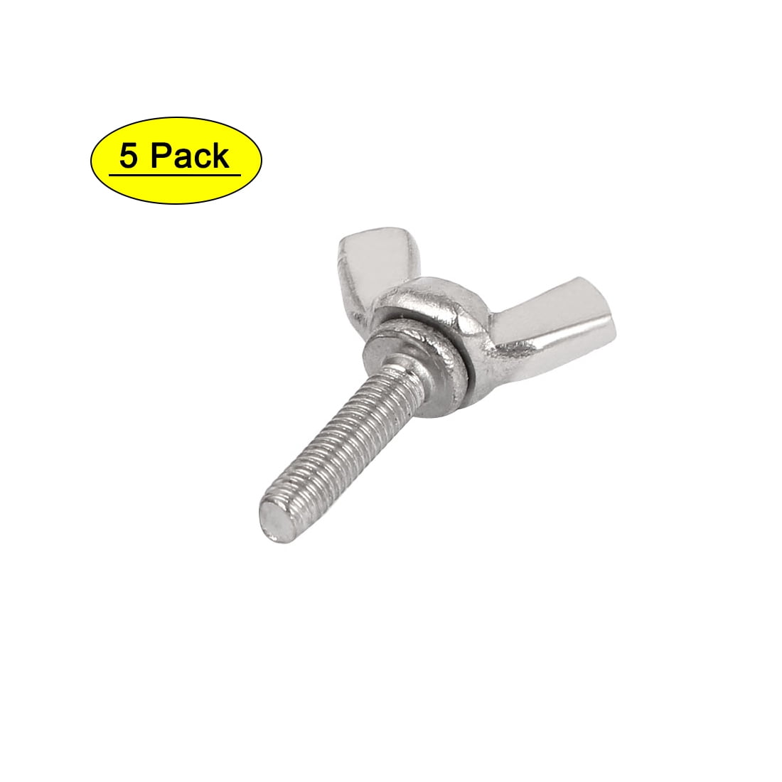 Uxcell M4 0.7mm Pitch 304 Stainless Steel Wing Butterfly Thumb Screw ...