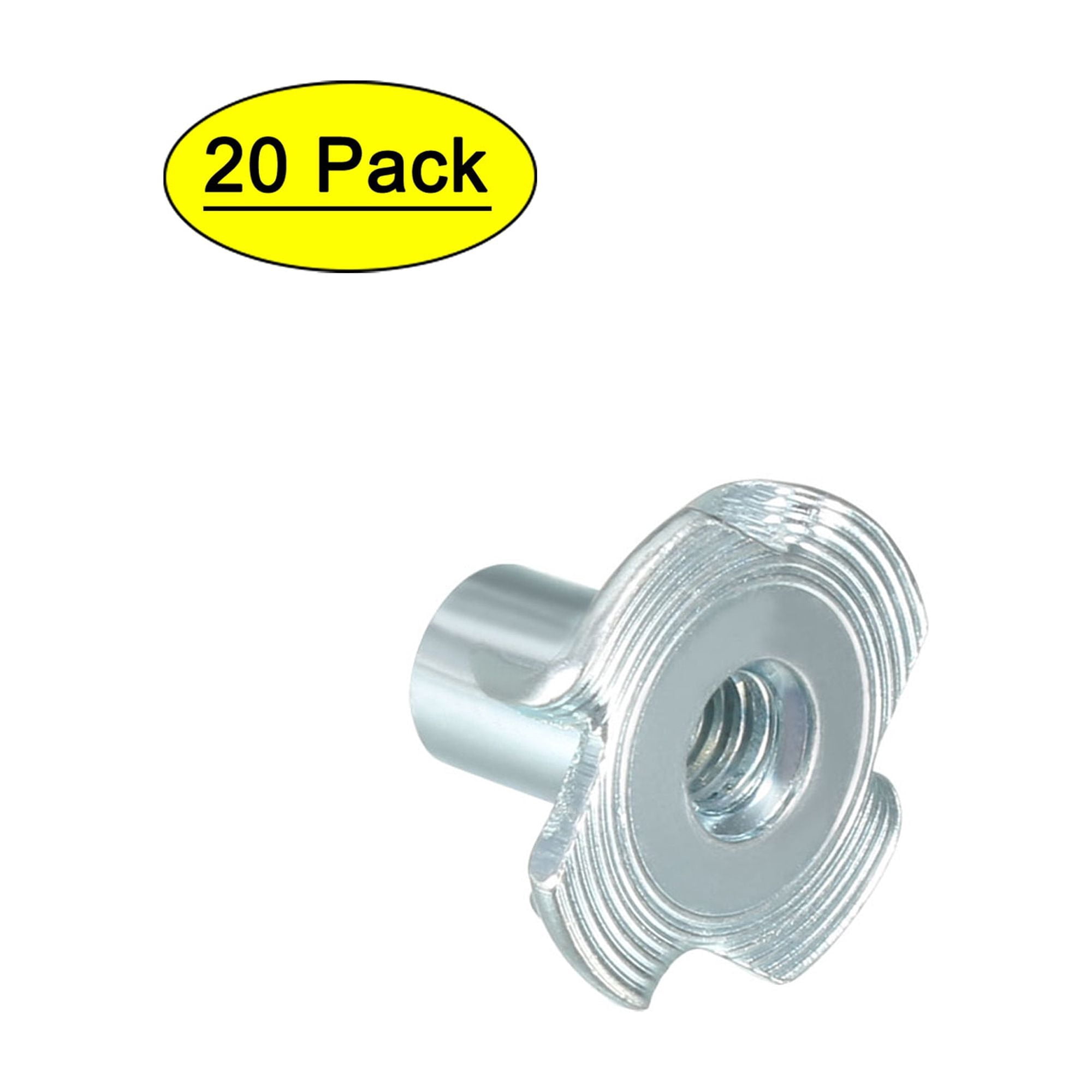 Uxcell M4 4 Pronged Tee Nut Carbon Steel Zinc Plated 20 Pack - Walmart.com