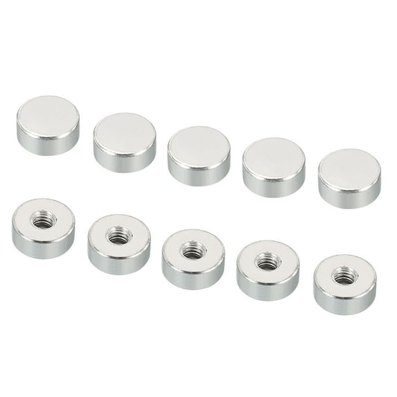 Uxcell M4 Cap Nut Bolt Cover Screw Caps Female Thread Flat Knob Silver ...