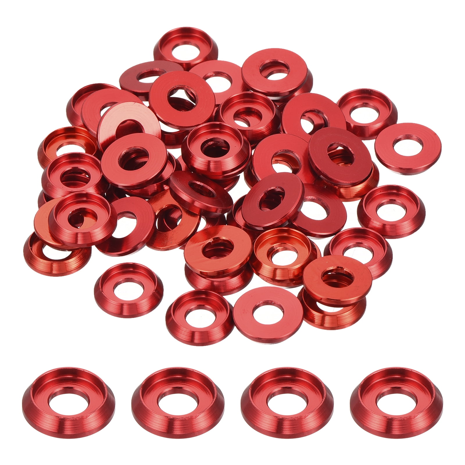 Uxcell M4 Cone Cup Countersunk Washers,Hole Dia 4mm/0.16" Aluminum ...