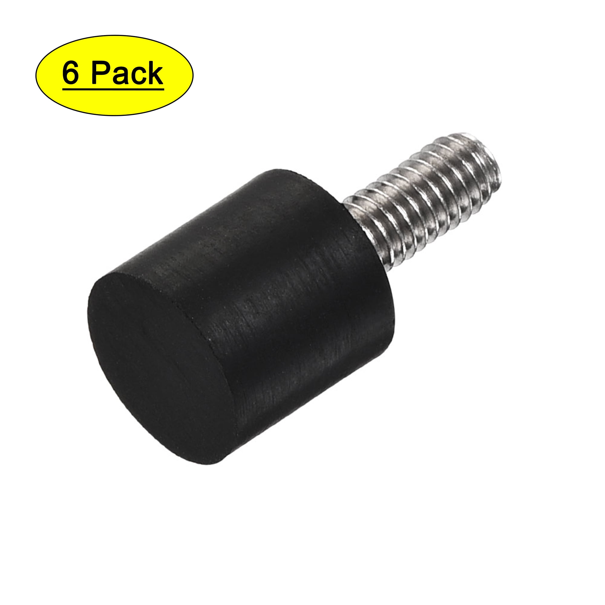 Uxcell M4 D10mmxH10mm Male Thread Rubber Mounts Zinc Plating 6Pack ...
