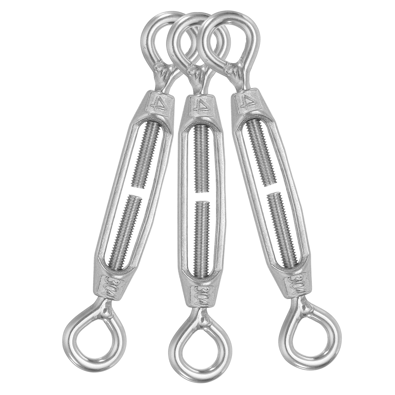 Uxcell M4 Eye and Eye Turnbuckles for Cable Wire Rope Tension 304 ...