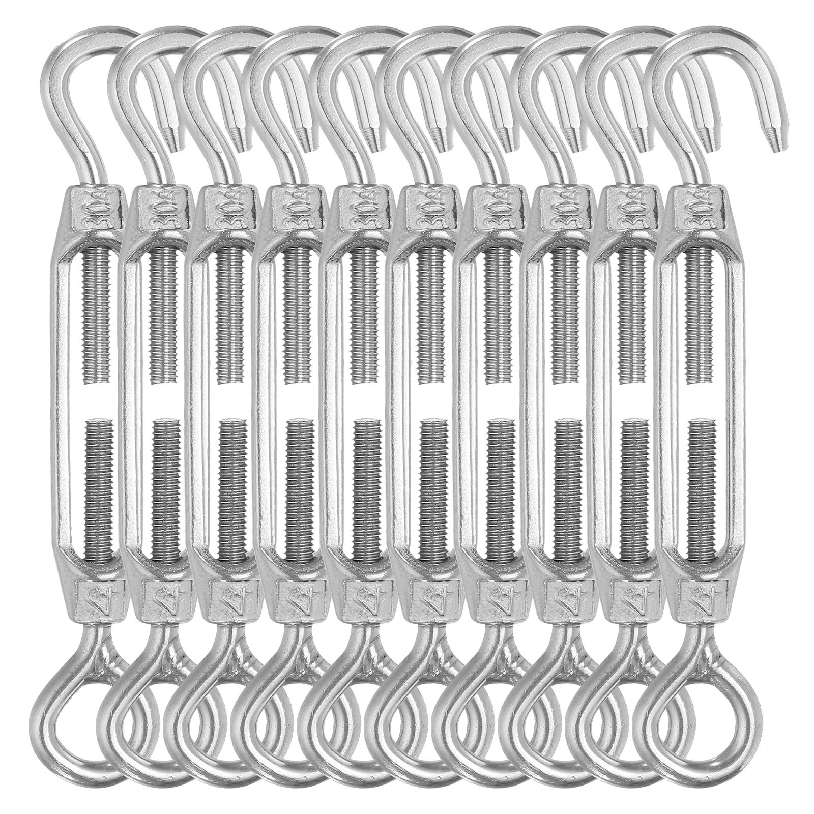 Uxcell M4 Hook and Eye Turnbuckles for Cable Wire Rope Tension 304 ...