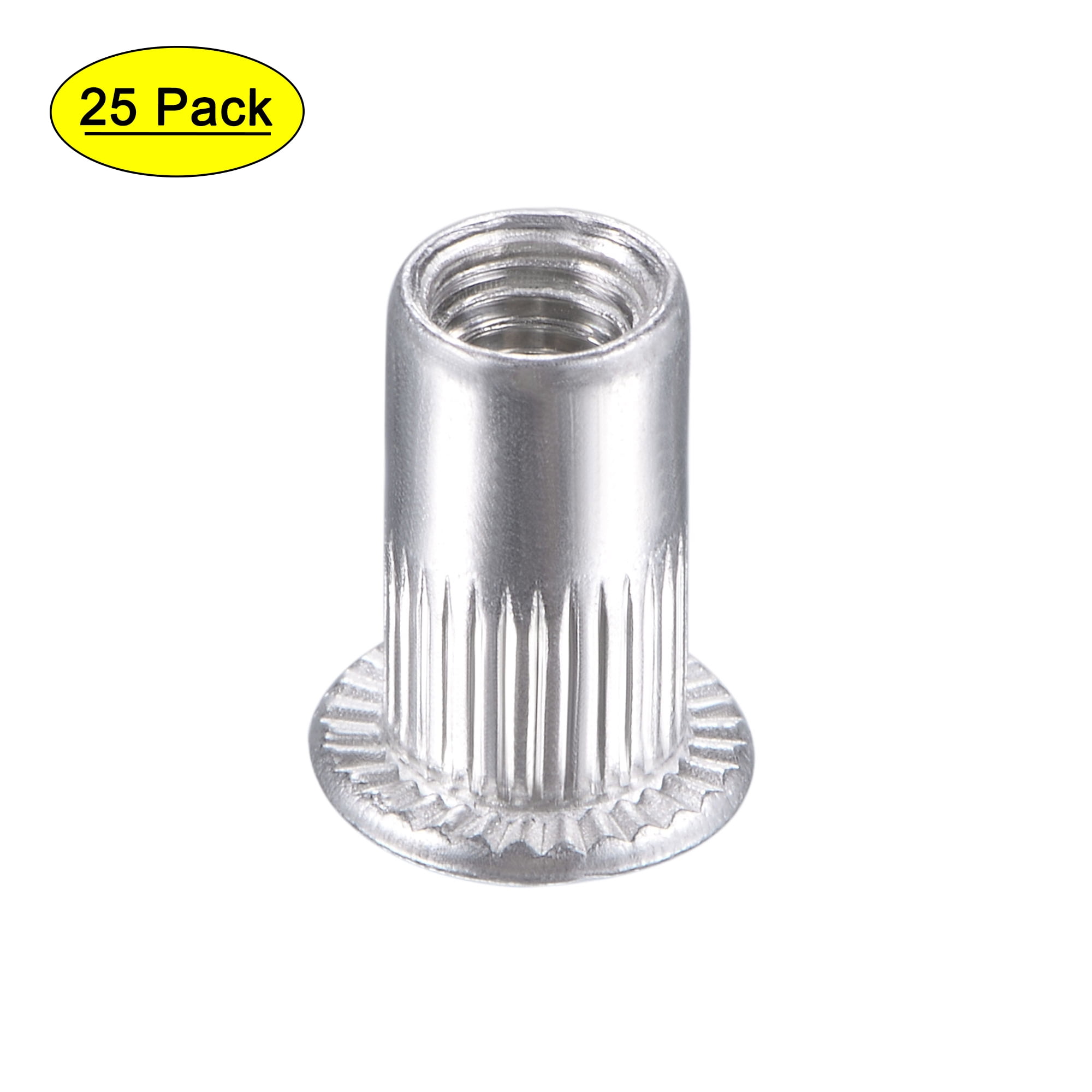Uxcell M4 Rivet Nuts Aluminium Alloy Knurled Flat Head Threaded Insert ...