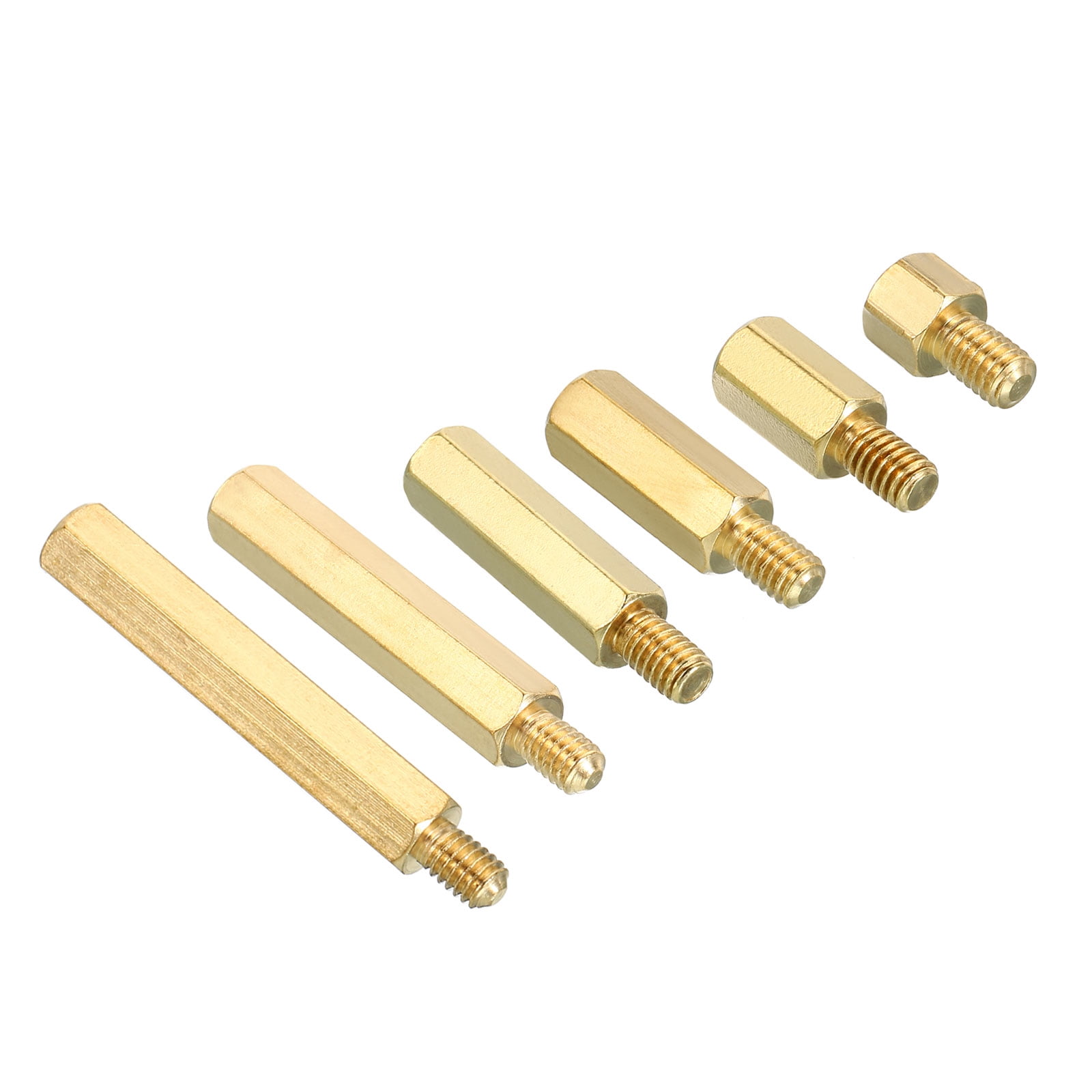 Uxcell M4 Standoff Screws 60 Pack Brass Hex PCB Standoffs Gold Tone ...