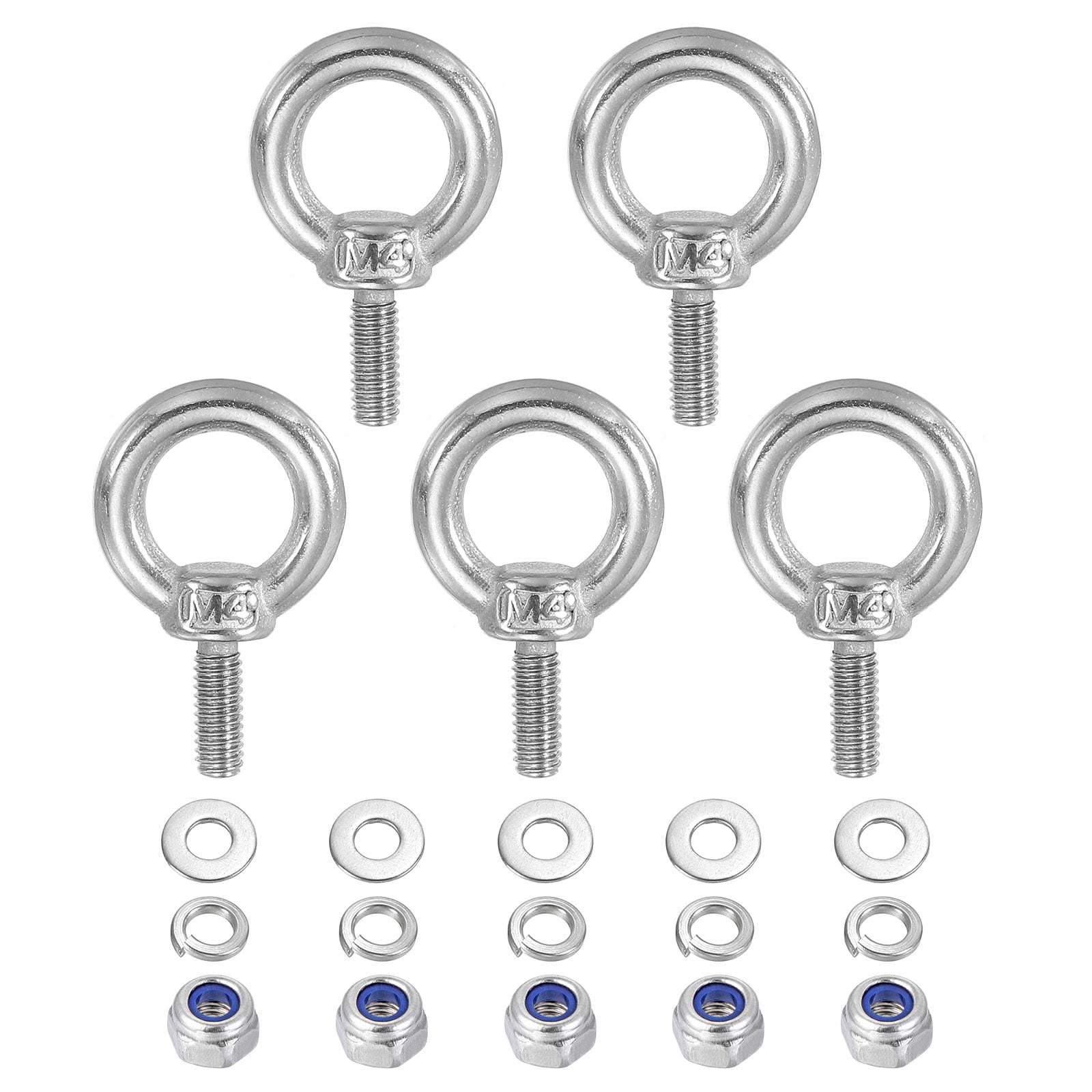 Uxcell M4 x 10mm Lifting Shoulder Eye Bolt 304 Stainless Steel Lifting ...