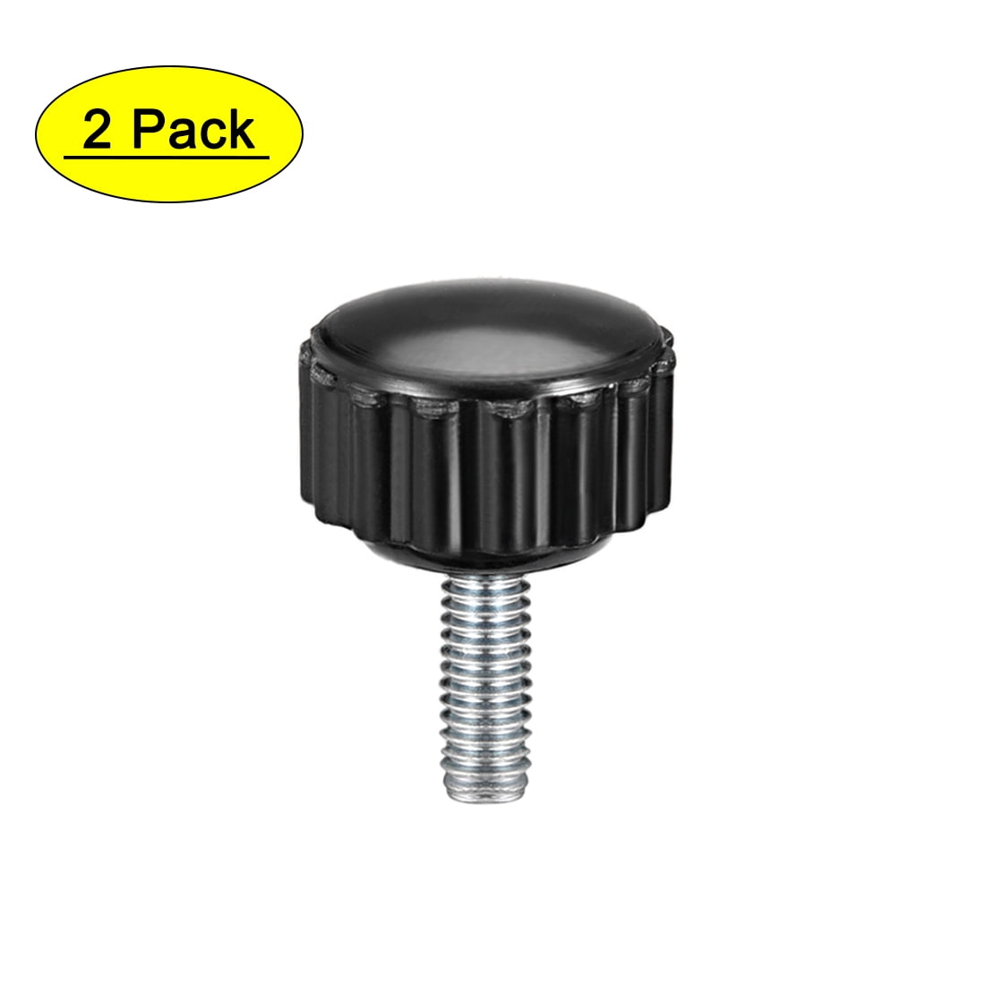 Uxcell M4 x 10mm Male Thread 16mm Round Head Knurled Clamping Knobs 2 ...