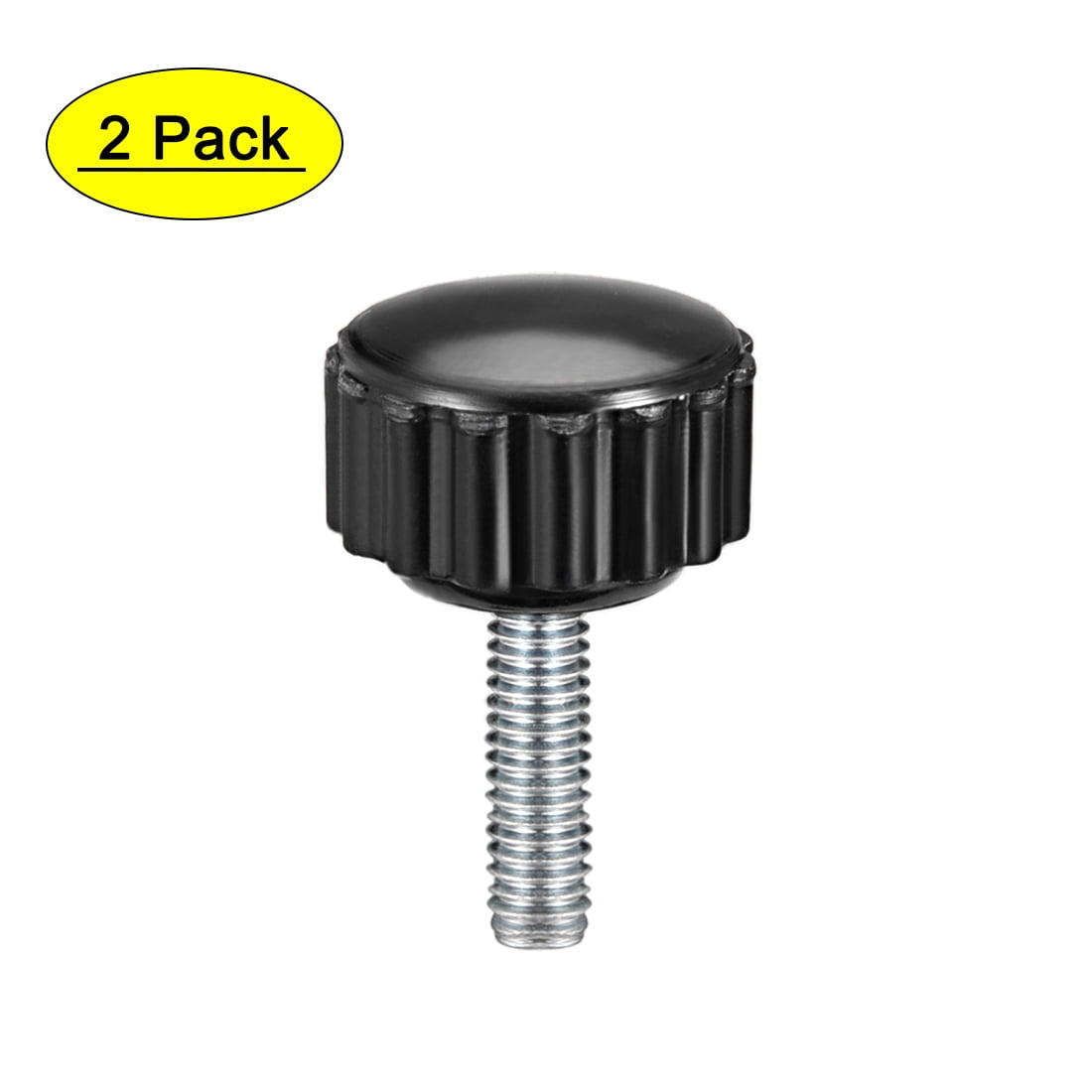 Uxcell M4 x 15mm Male Thread 16mm Round Head Knurled Clamping Knobs 2 ...