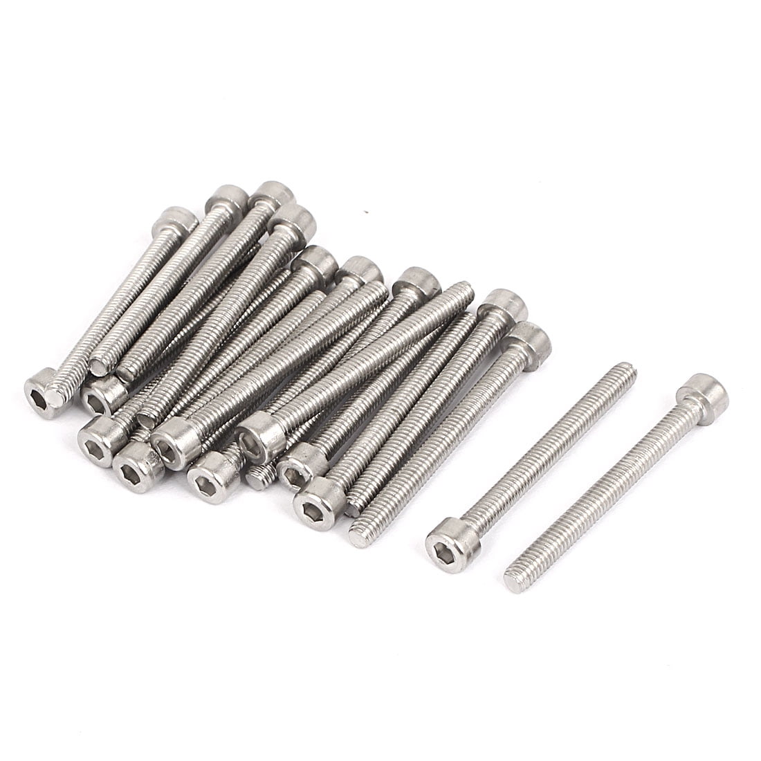 Uxcell M4 x 40mm Bike Bicycle 201 Stainless Steel Hex Socket Cap Screws (20-pack) - Walmart.com