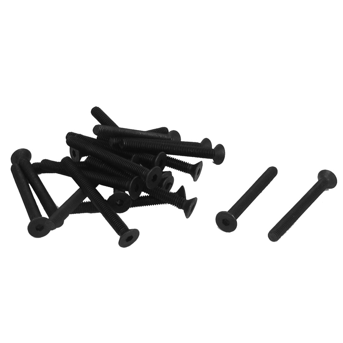 Uxcell M4 x 40mm Metric Hex Socket Metal Countersunk Flat Head Screw ...