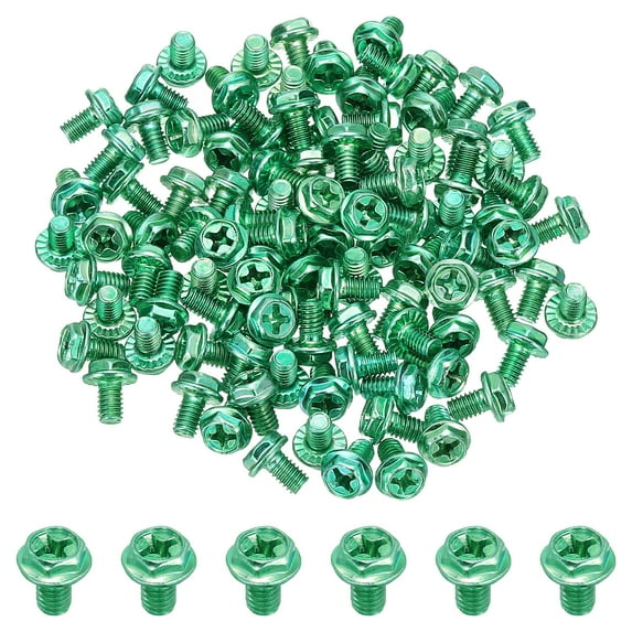 Uxcell M4 x 6mm Thread Ground Screws, 100 Pack Hex Phillips Head ...