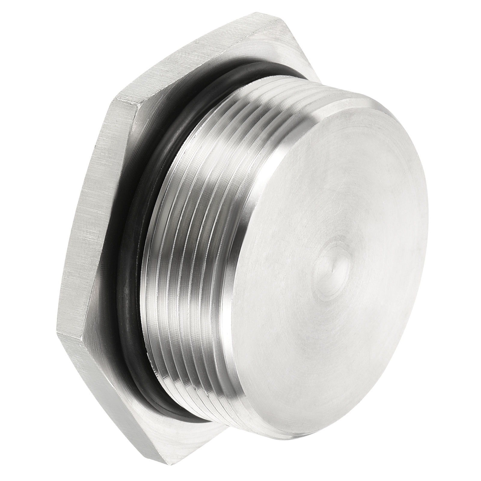 Uxcell M40x1.5 Male Plug Stainless Steel Thread Hex Head Socket Pipe Fitting with Sealing Rubber ...