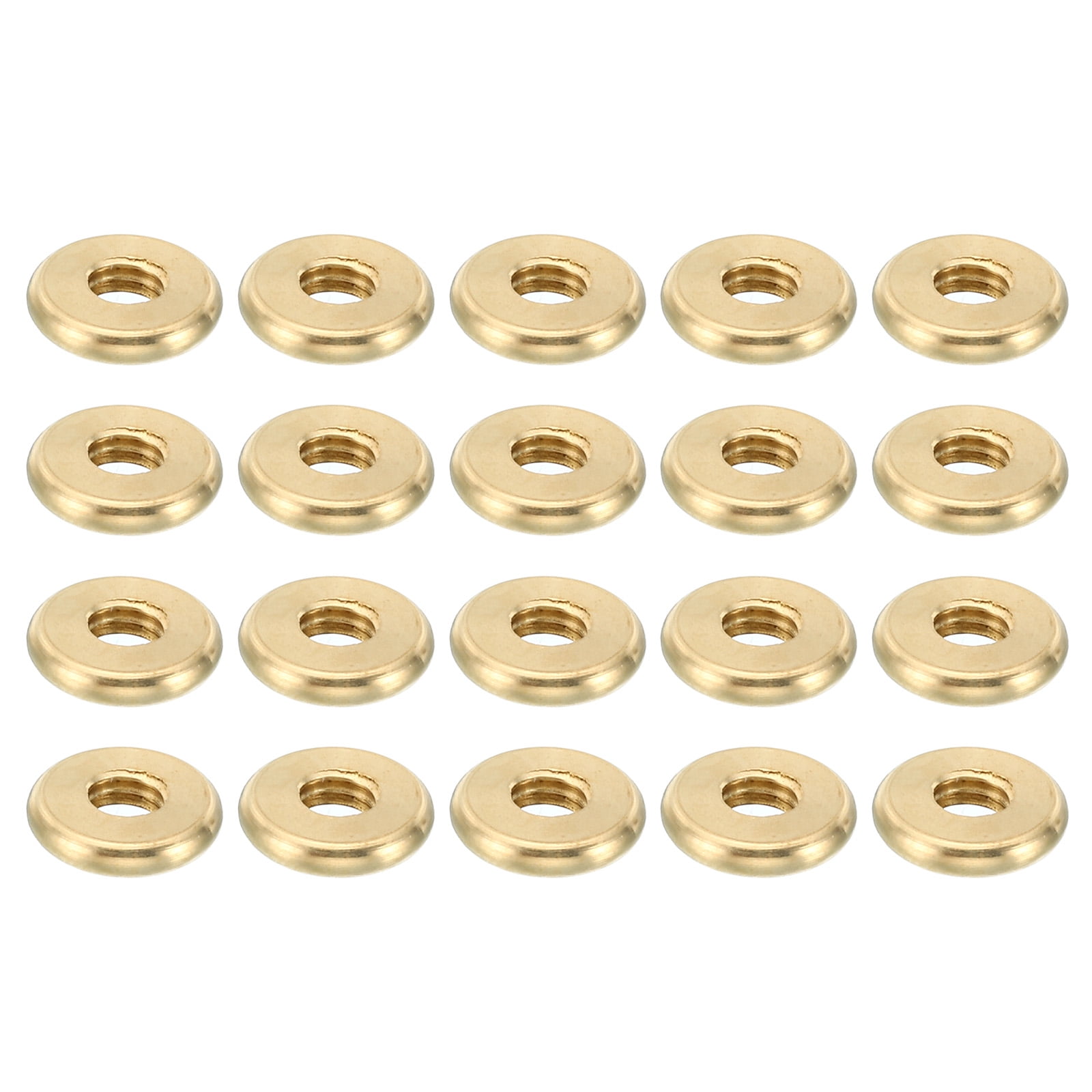 Uxcell M4x0.7 Brass Round Locknut, 20 Pack Flat Wheel Ring Lock Nut ...