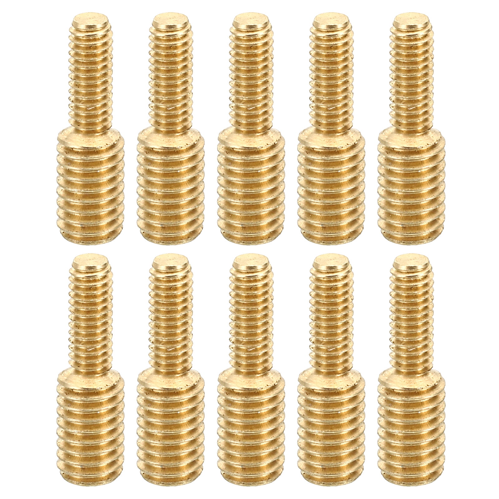 Uxcell M4x0.7 to M6x1 Double End Stud Screw Bolt, 10pcs Brass Rod Bolts ...