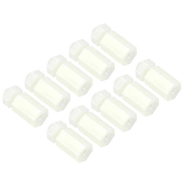 Uxcell M4x11+6mm Nylon Hex Spacer Standoffs PCB Standoff Screws Nuts ...