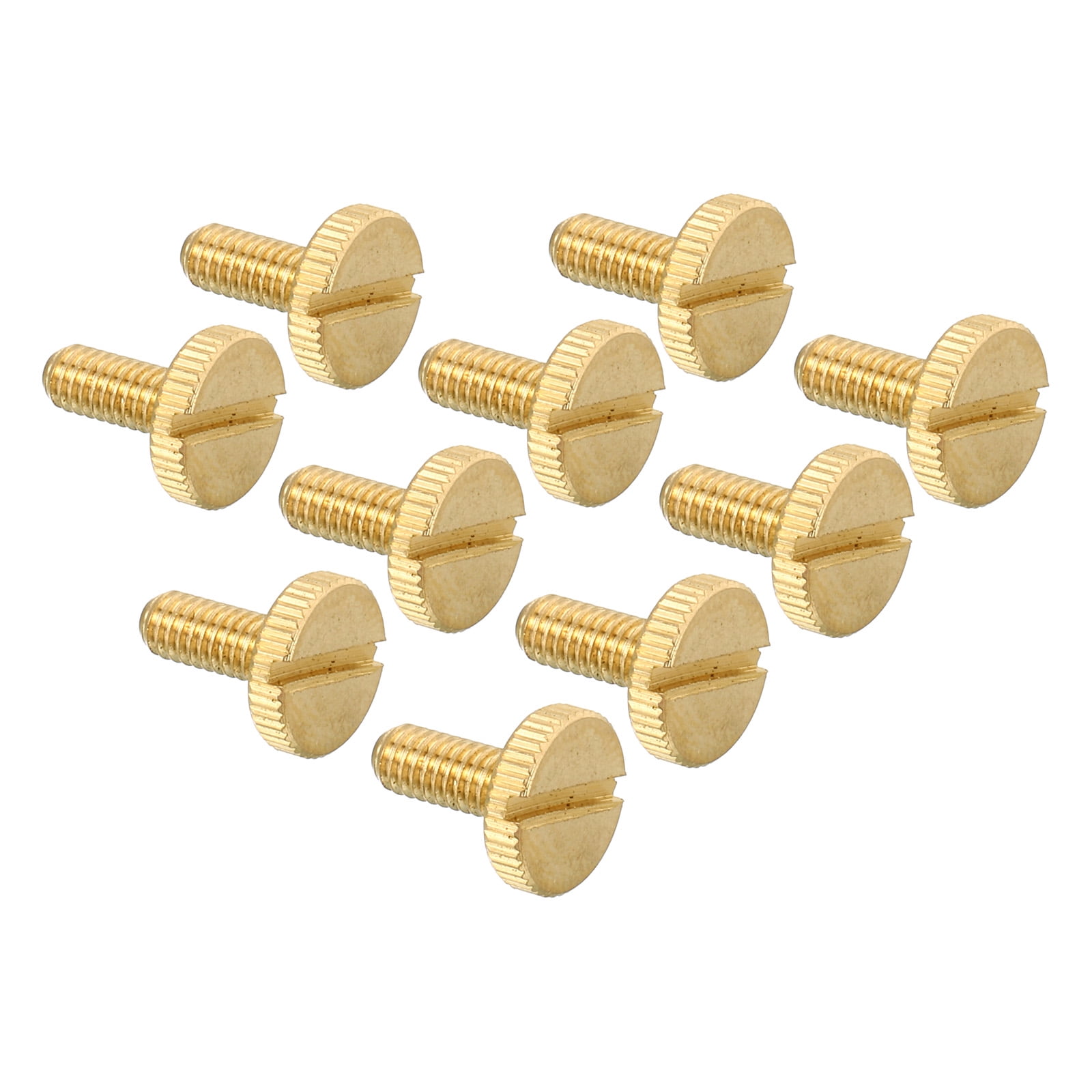 Uxcell M4x12mm Knurled Thumb Screws, 15 Pack Flat Tip Brass Bolts Grip ...