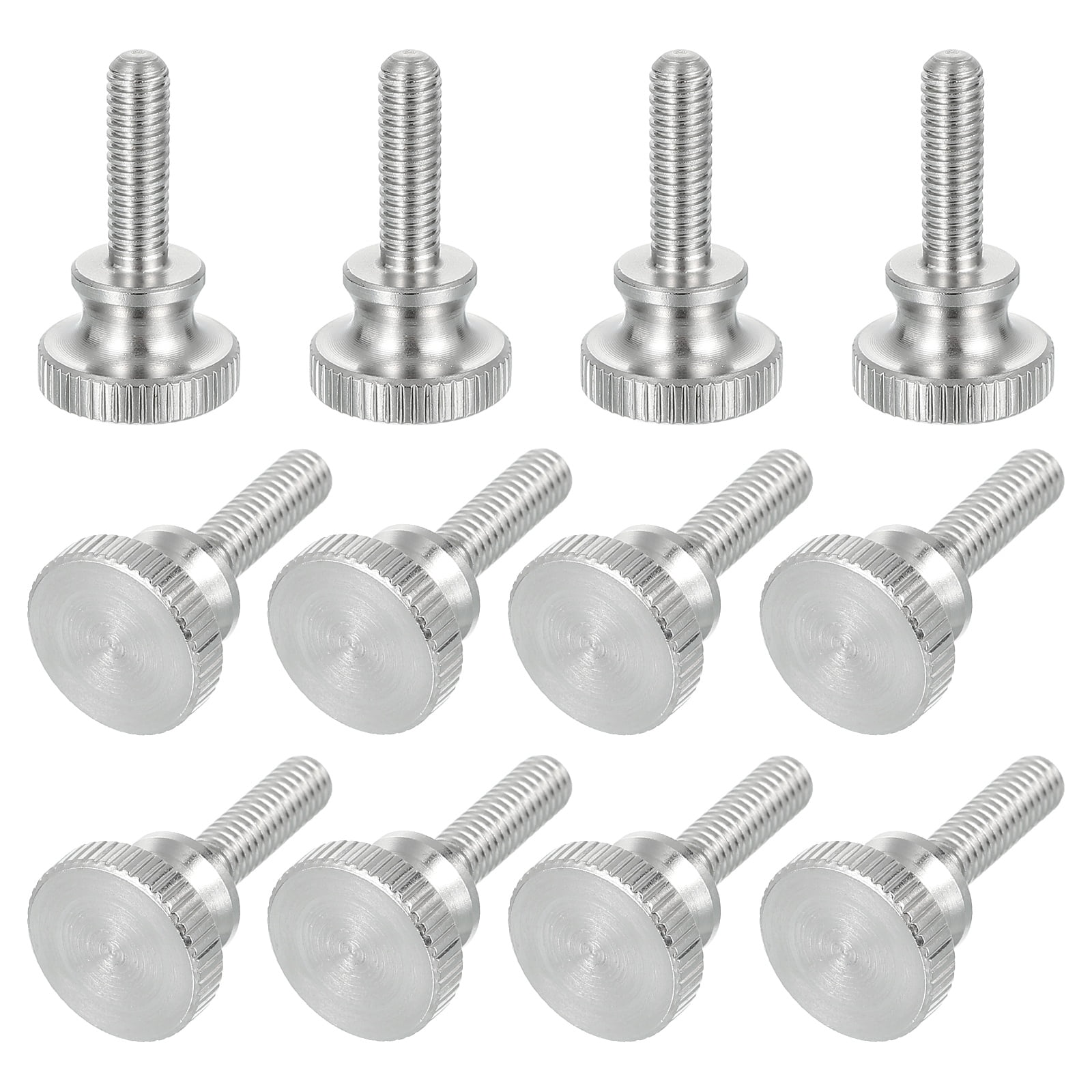Uxcell M4x12mm Knurled Thumb Screws, 304 Stainless Steel Diamond Head ...