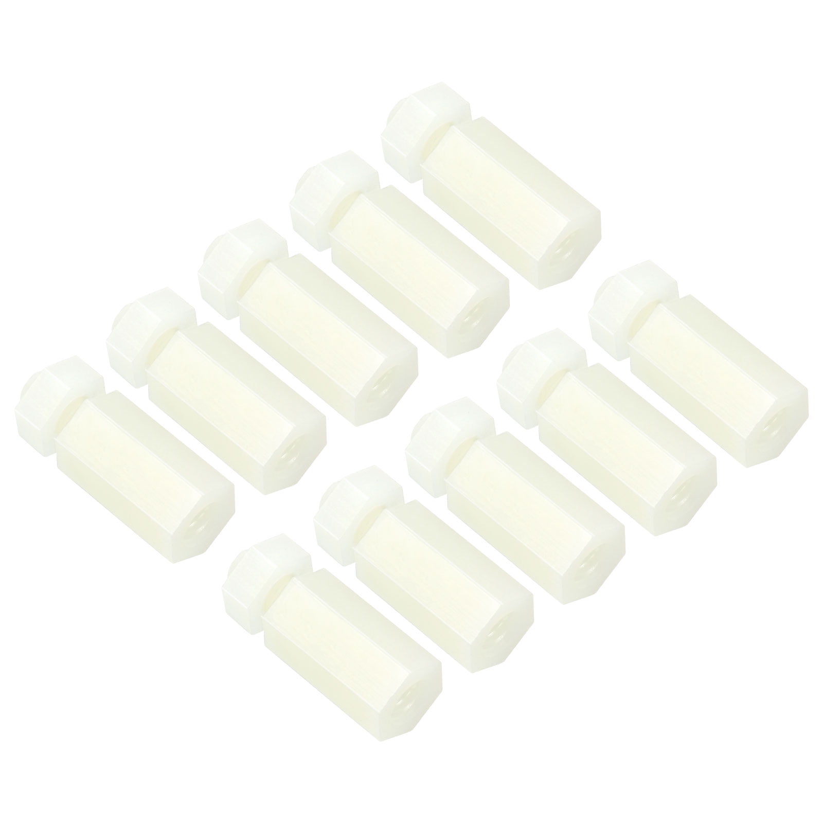 Uxcell M4x13+6mm Nylon Hex Spacer Standoffs PCB Standoff Screws Nuts ...