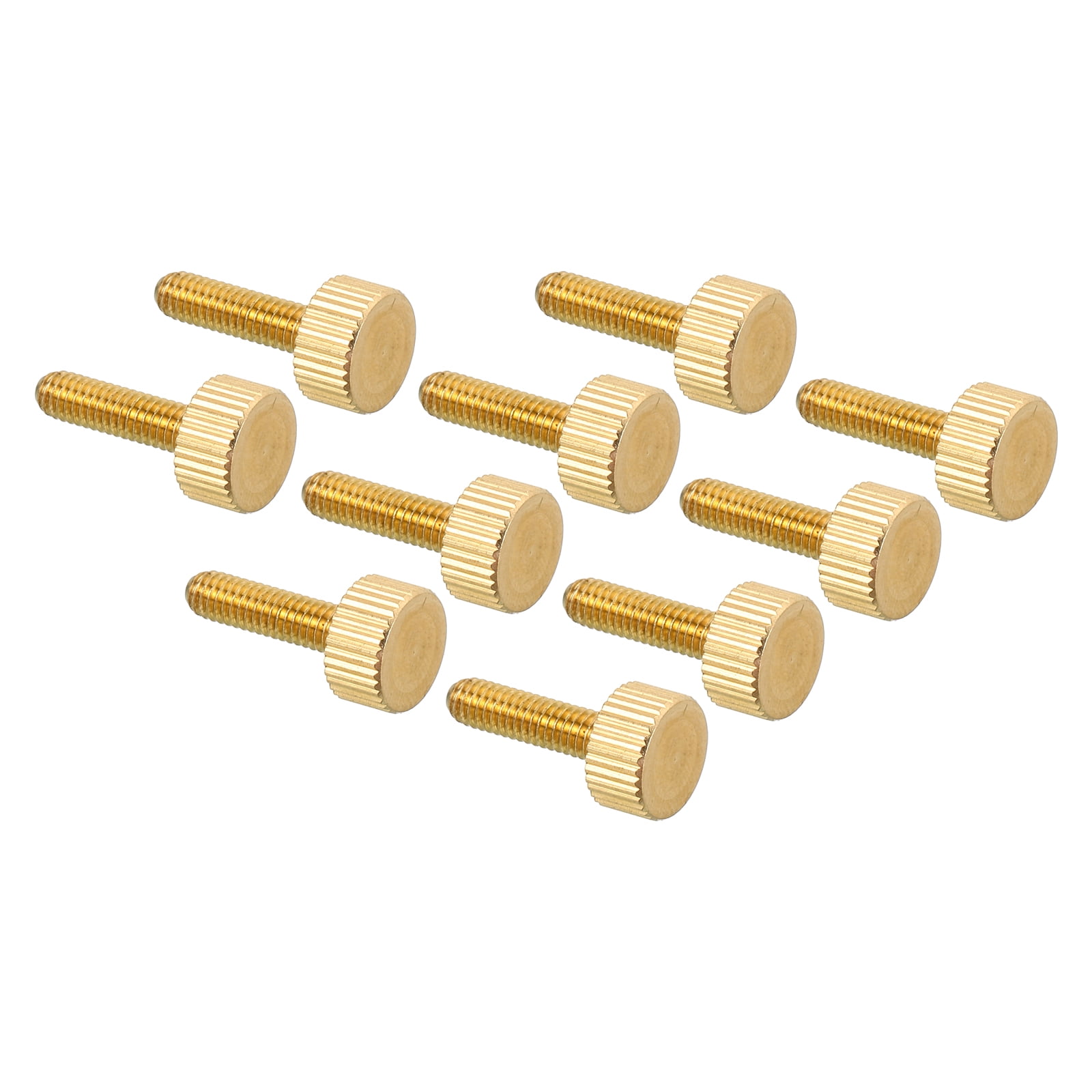 Uxcell M4x15mm Knurled Thumb Screws Flat Brass Bolts Grip Knobs ...