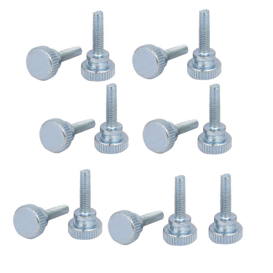 Uxcell M4x16mm Flat Knurled Head Fully Threaded Thumb Screws Bolts ...